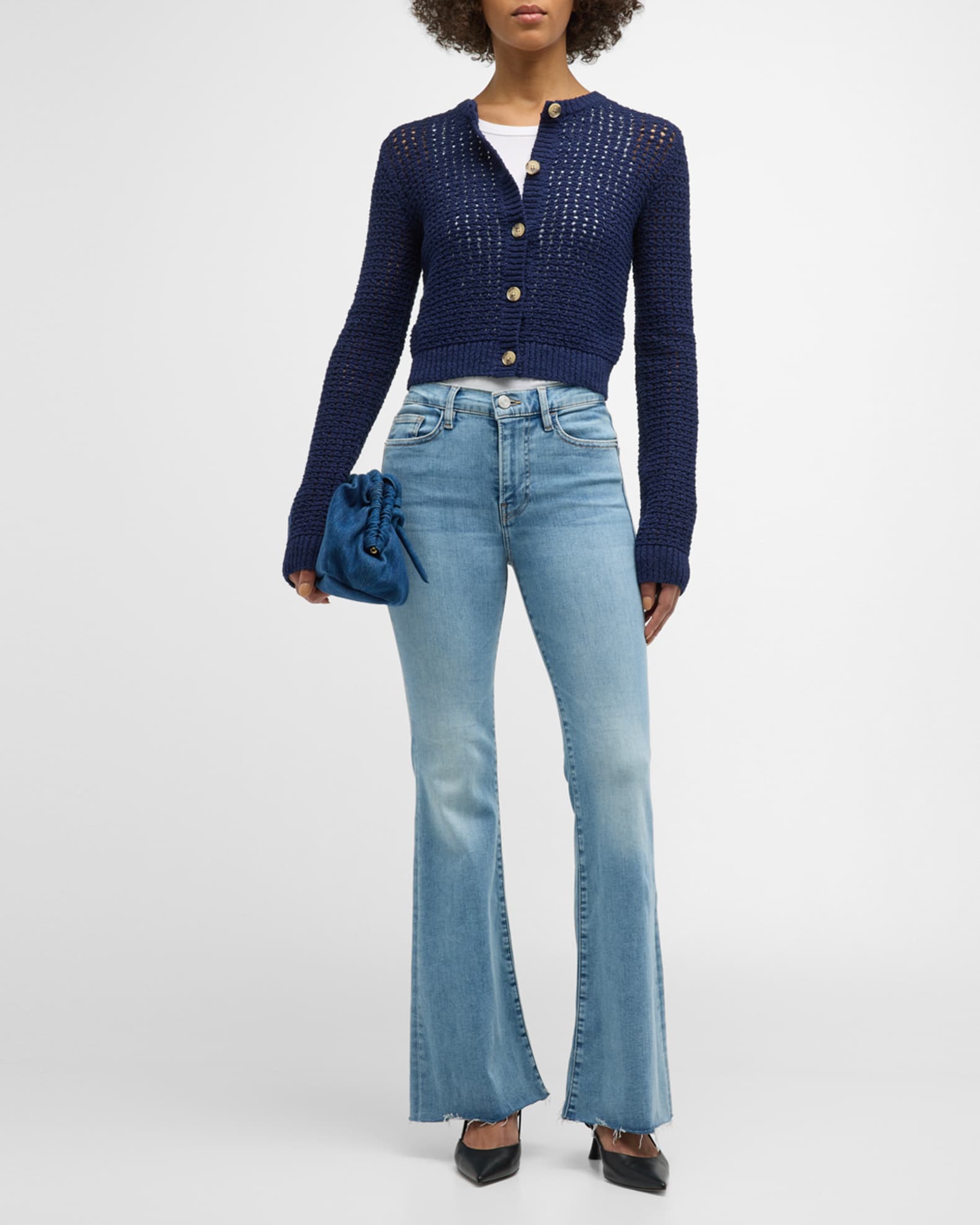FRAME Le Easy Flare Raw After Jeans | Neiman Marcus