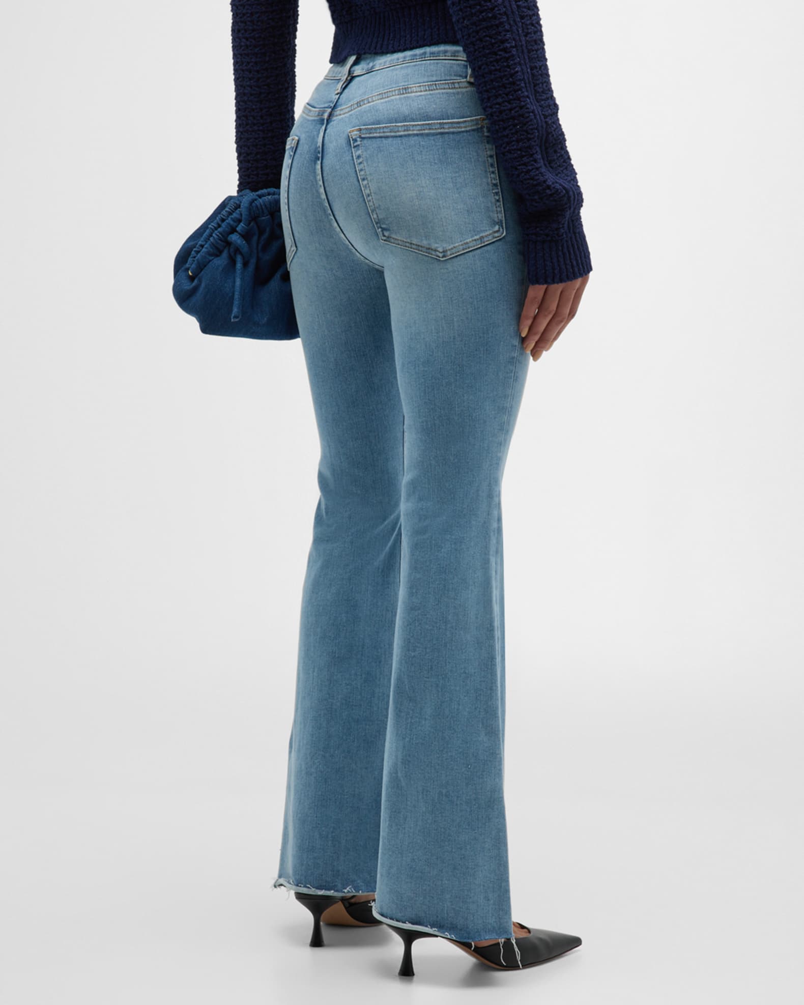 FRAME Le Easy Flare Raw After Jeans | Neiman Marcus