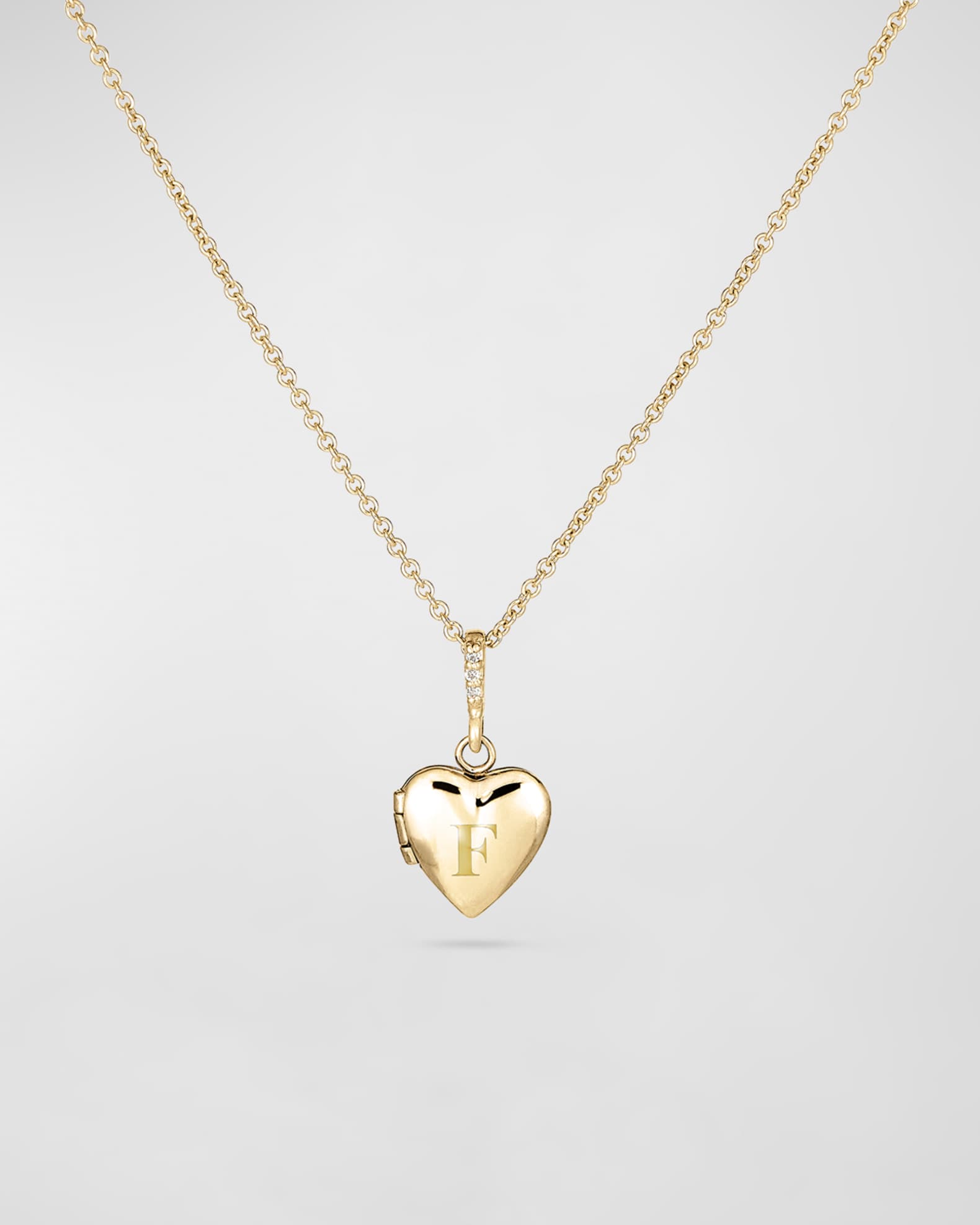STONE AND STRAND 14K Gold Diamond Sweetheart Locket | Neiman Marcus