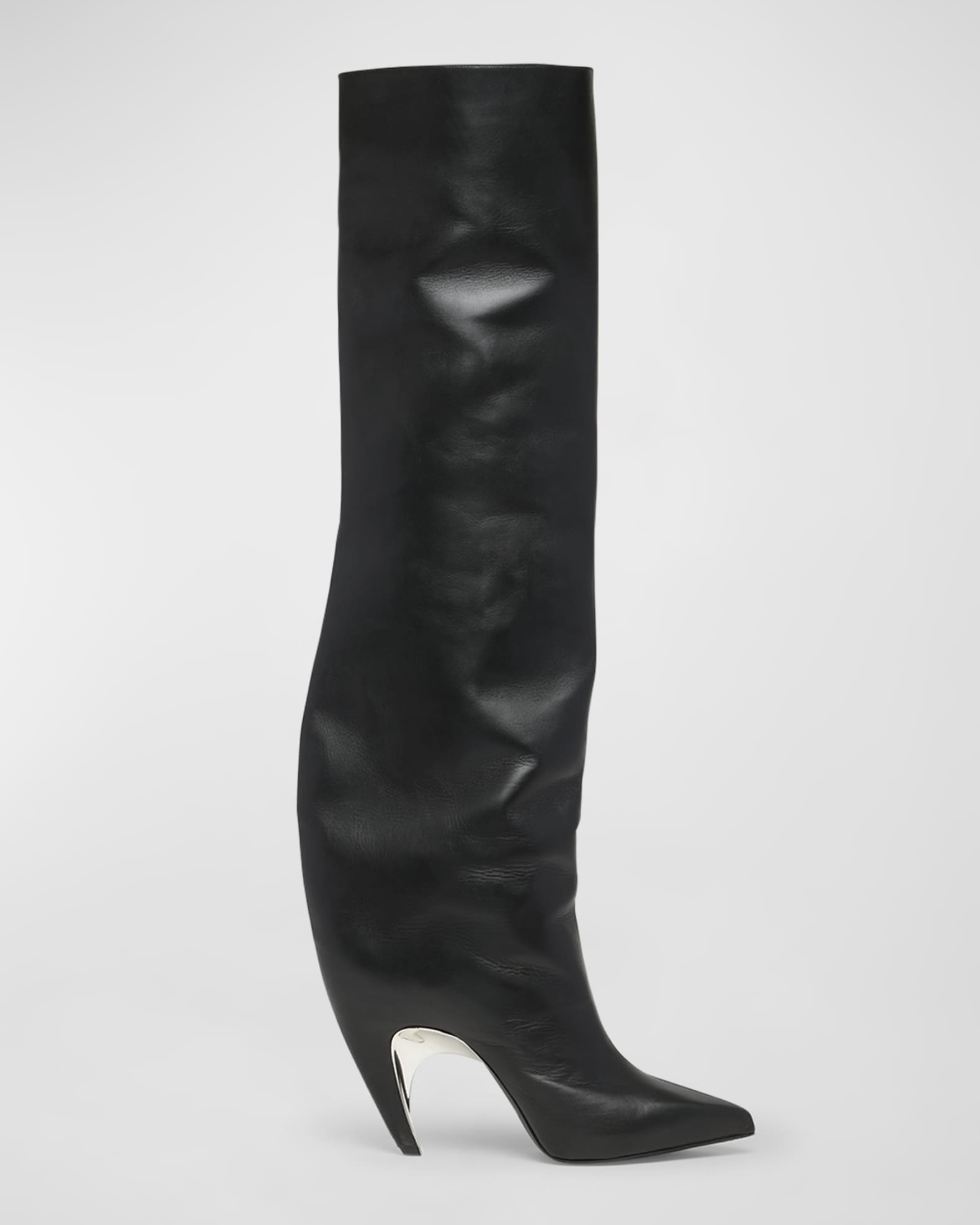 Alexander McQueen Armadillo Leather Over-The-Knee Boots | Neiman Marcus