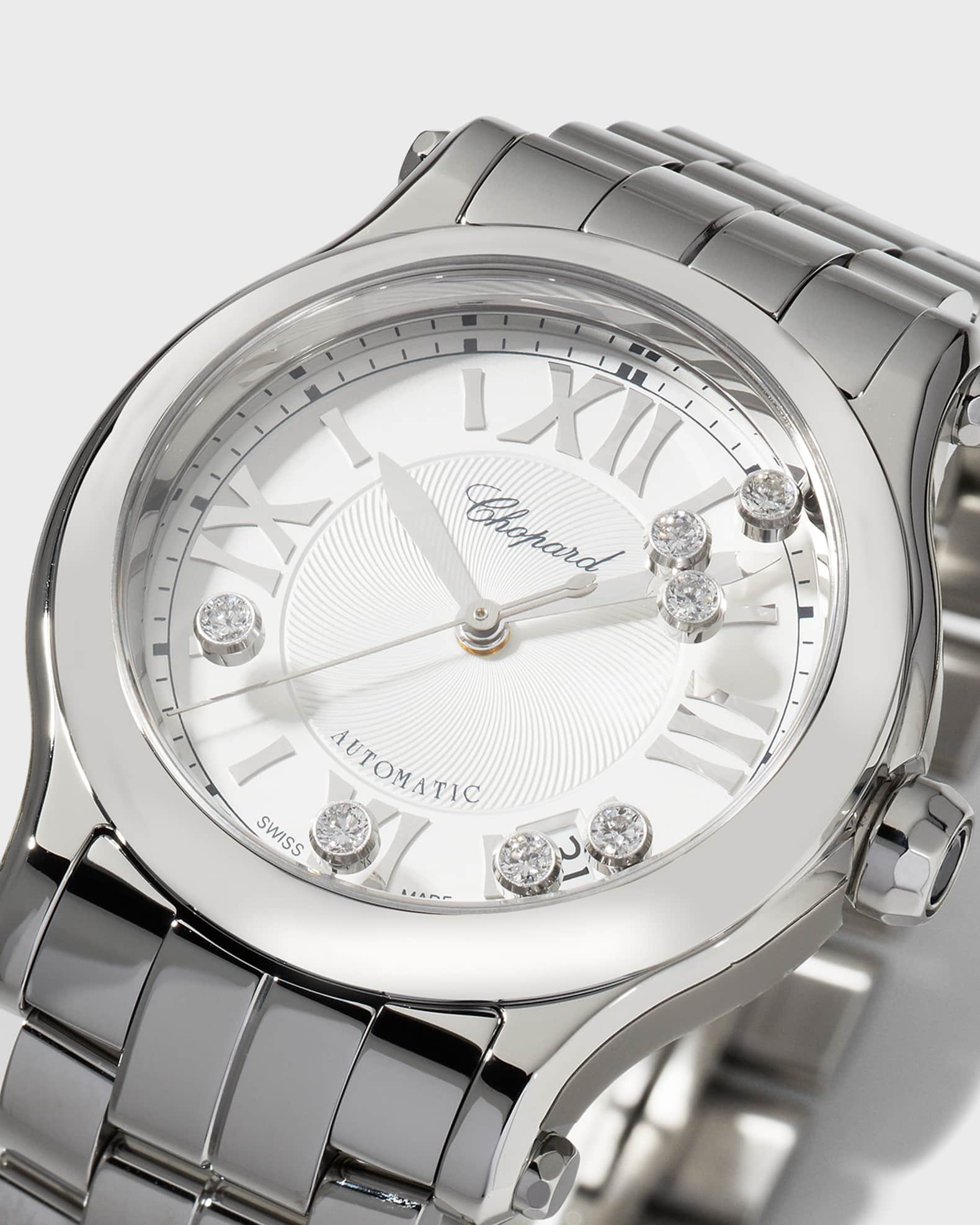 Chopard Happy Sport 36mm Automatic Stainless Steel Bracelet Watch | Neiman Marcus