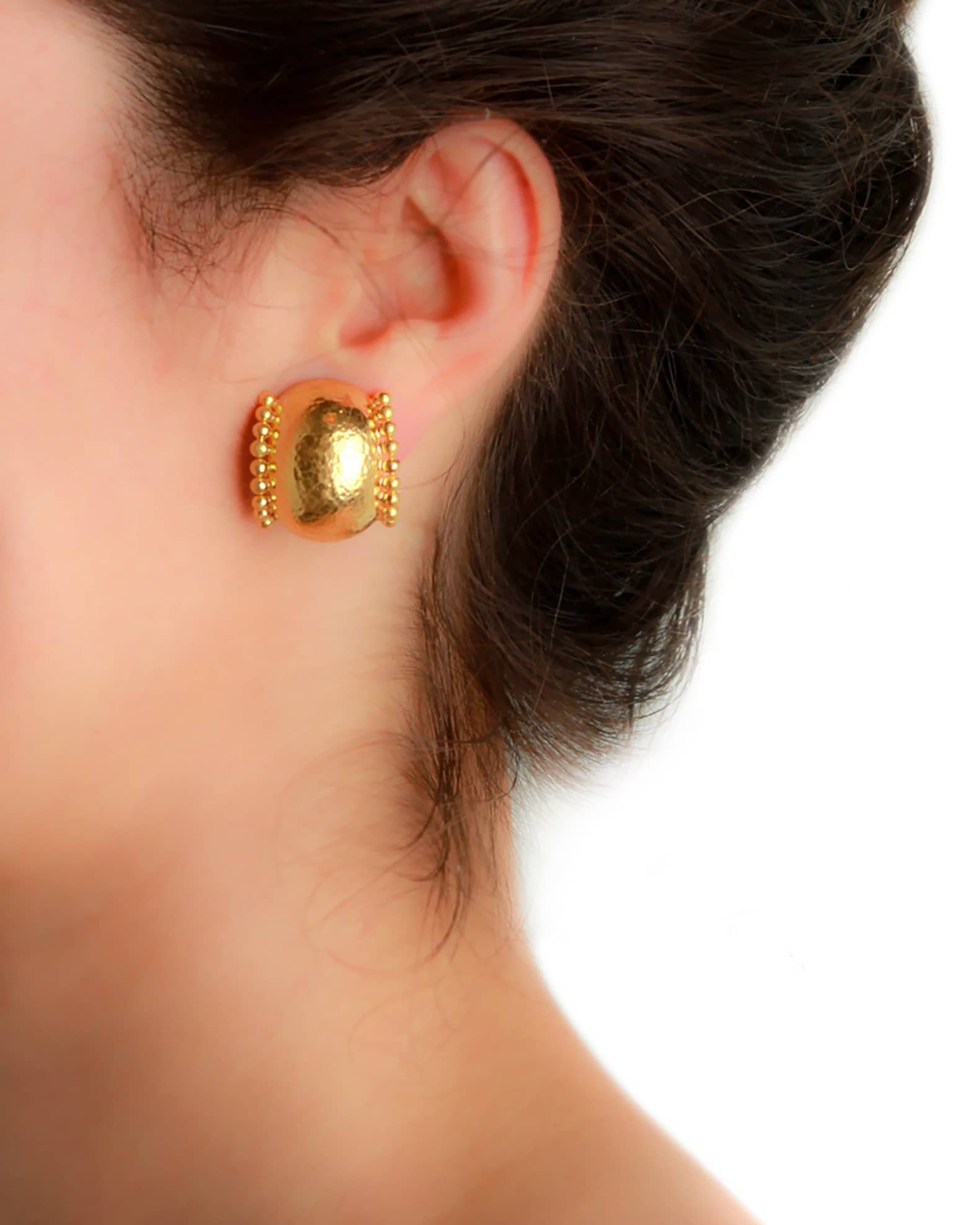 Elizabeth Locke Hammered Gold 'Tivoli' Earrings | Neiman Marcus