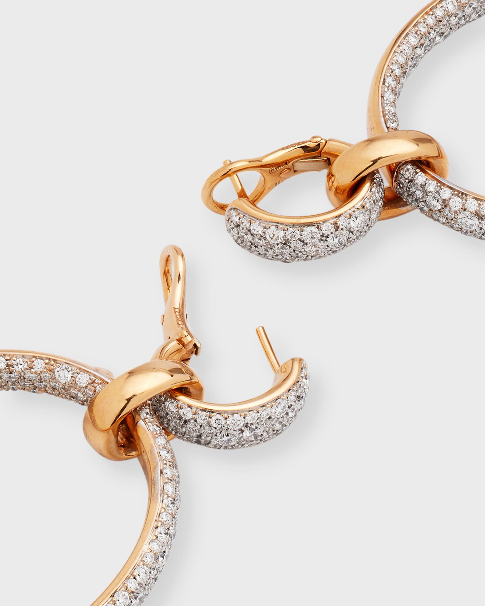 Pomellato 18K Rose Gold Iconica Diamond Hoop Earrings | Neiman Marcus