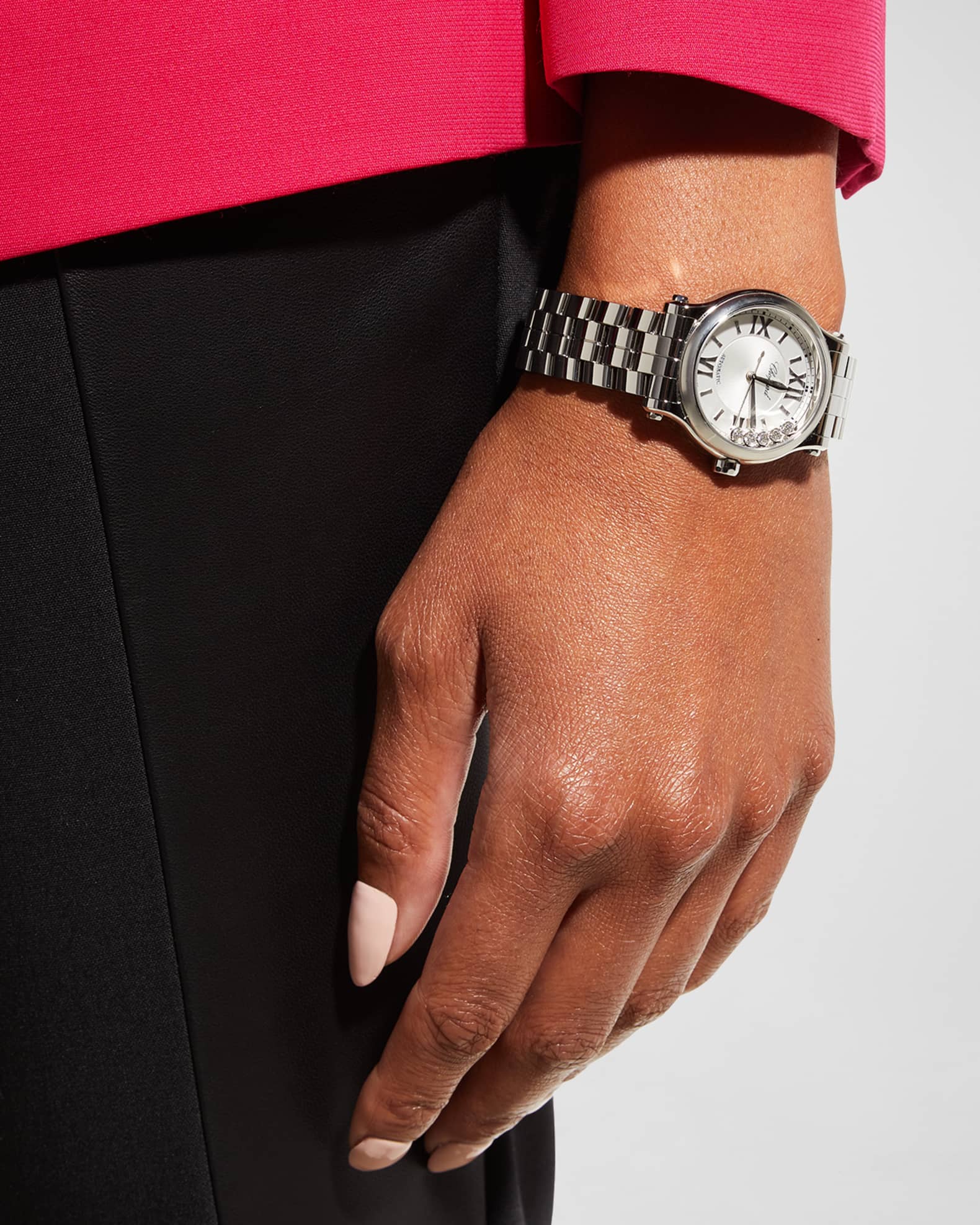 Chopard Happy Sport 33mm Stainless Steel 5-Diamond Watch | Neiman Marcus