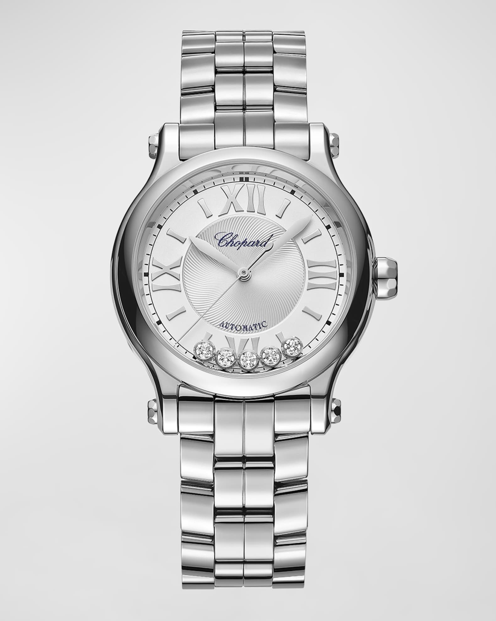 Chopard Happy Sport 33mm Stainless Steel 5-Diamond Watch | Neiman Marcus