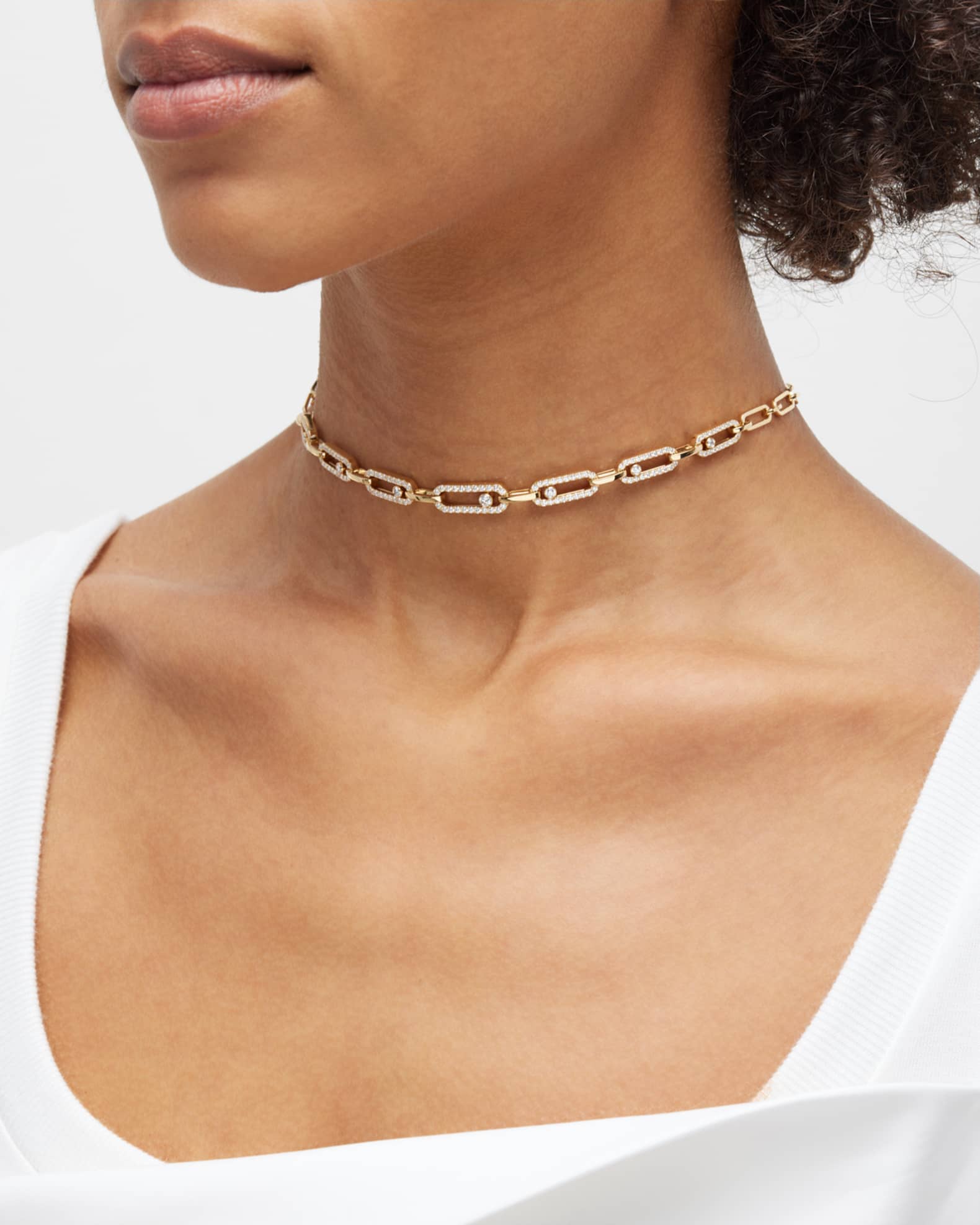 Messika MOVE UNO 18K YELLOW GOLD DIAMOND CHOKER | Neiman Marcus
