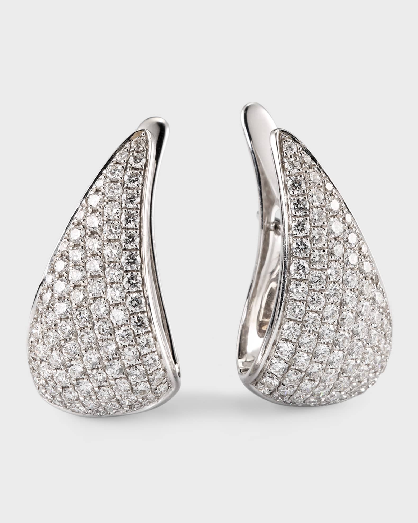 Anita Ko 18K White Gold Pave Claw Earrings | Neiman Marcus