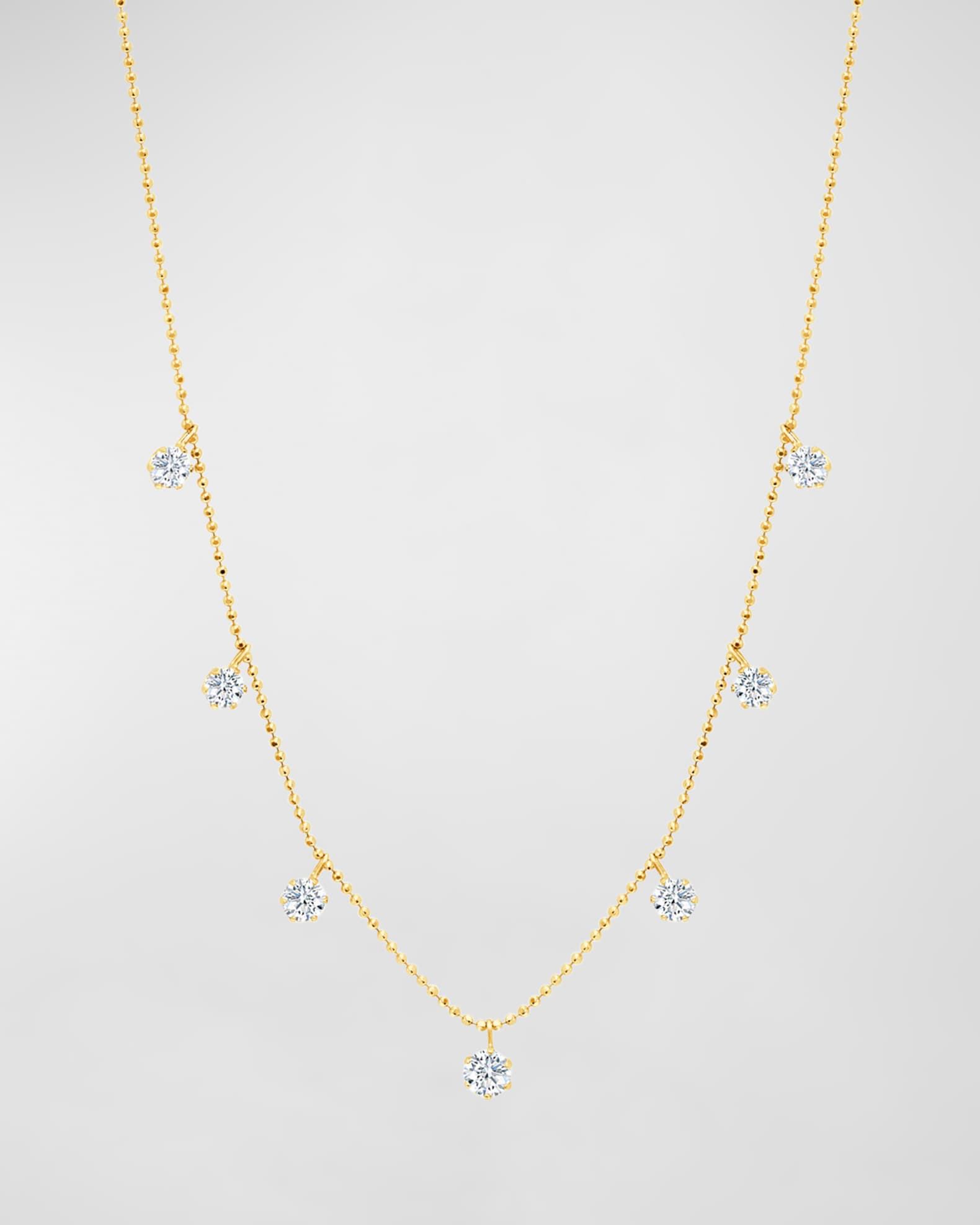 Graziela Gems 18K Medium Gold Floating Diamond Necklace | Neiman Marcus