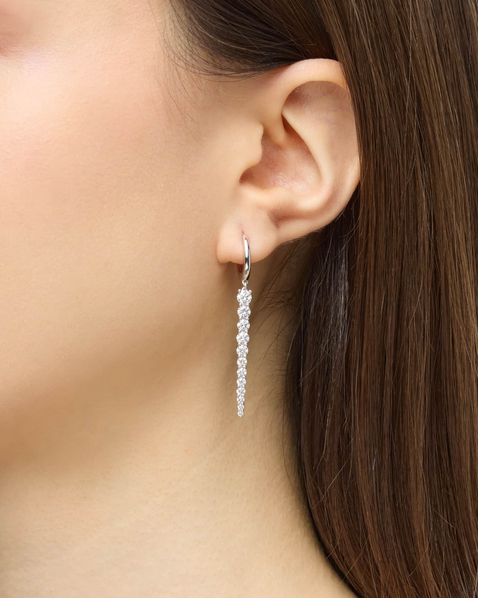 Memoire 18K White Gold Diamond Identity Drop Earrings, 2.04tcw | Neiman ...