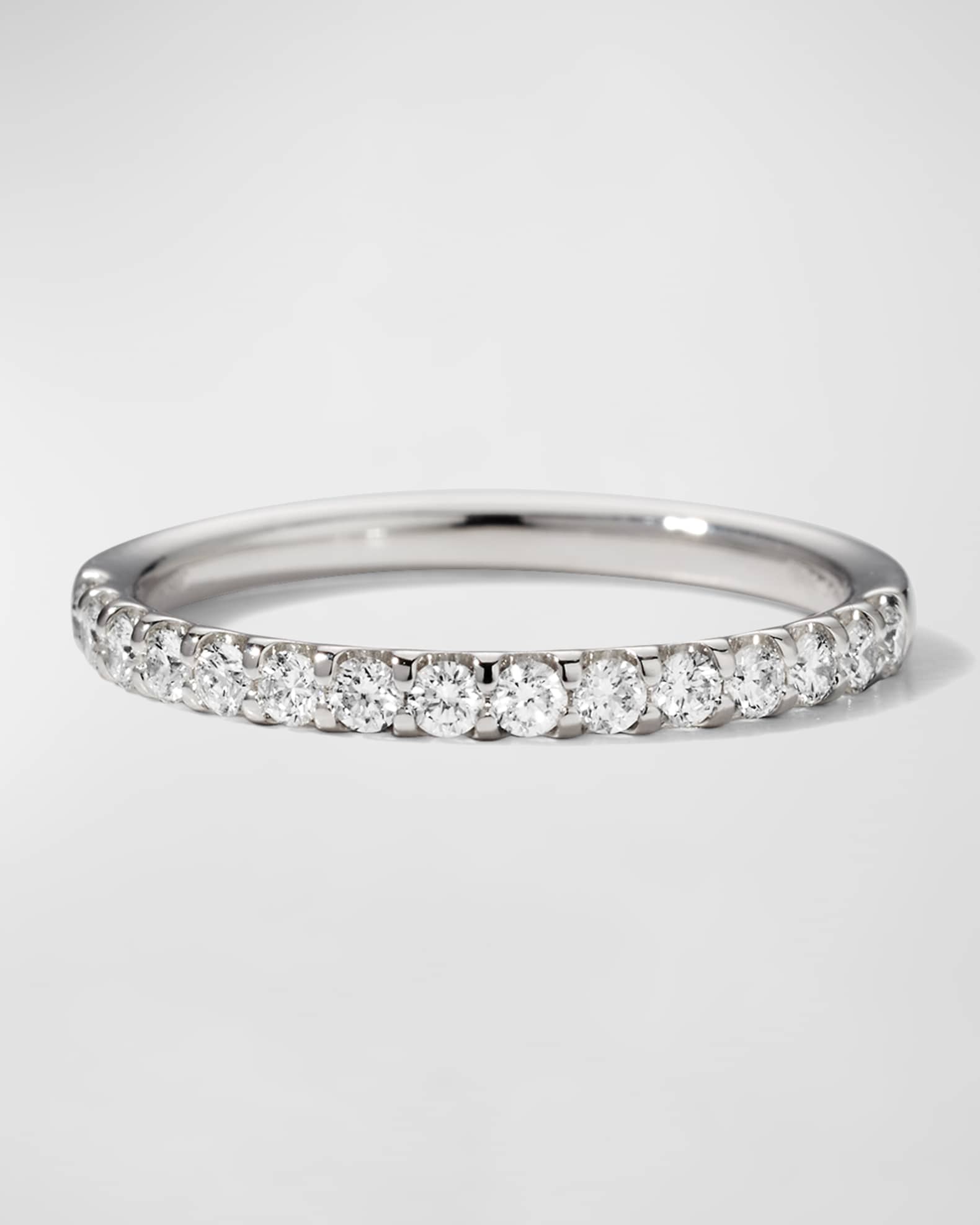 Memoire Platinum 15 Round Diamond Odessa Half-Band Ring, Size 6.5, 0 ...