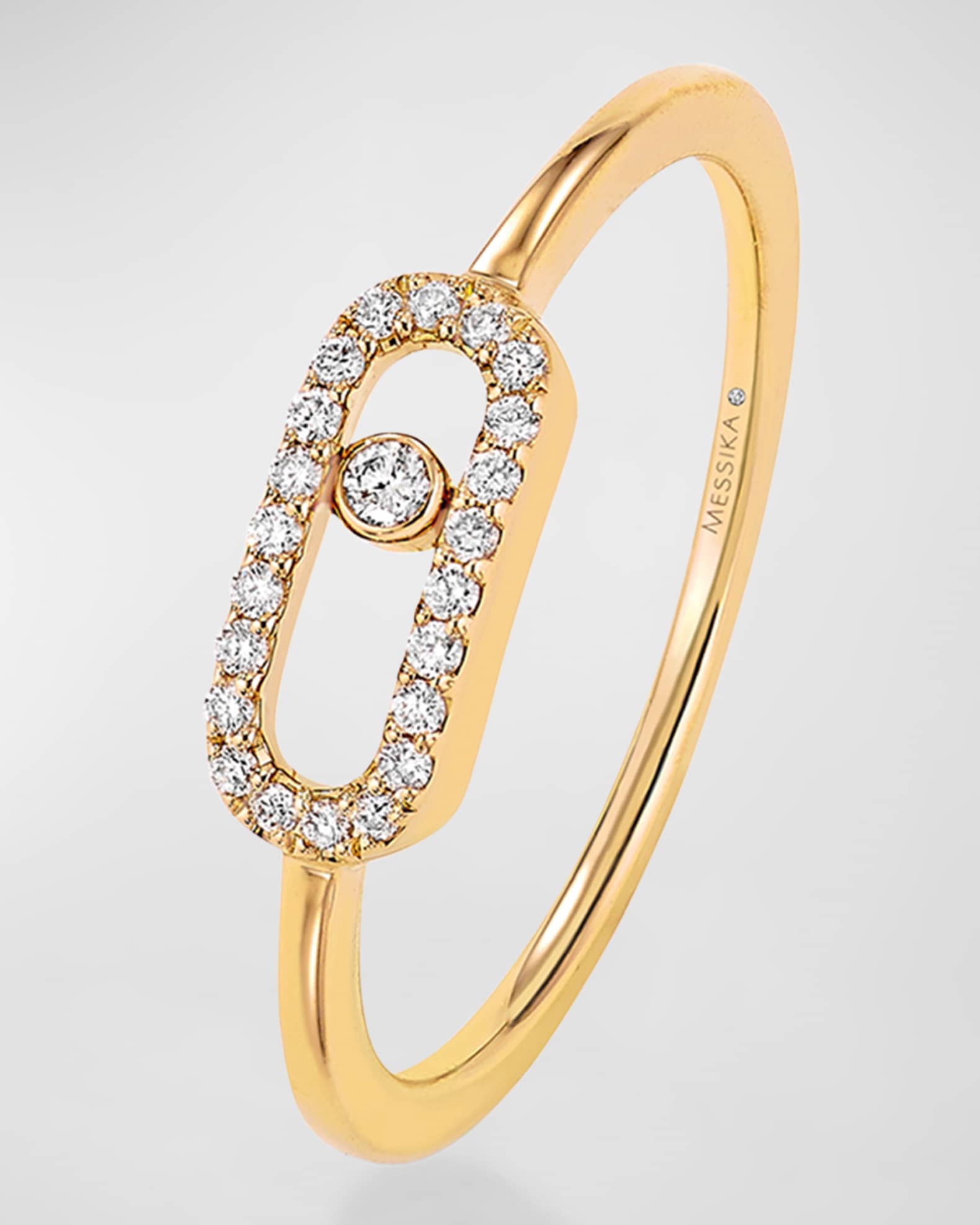 Messika Move Uno 18K Yellow Gold Diamond Bezel Ring | Neiman Marcus
