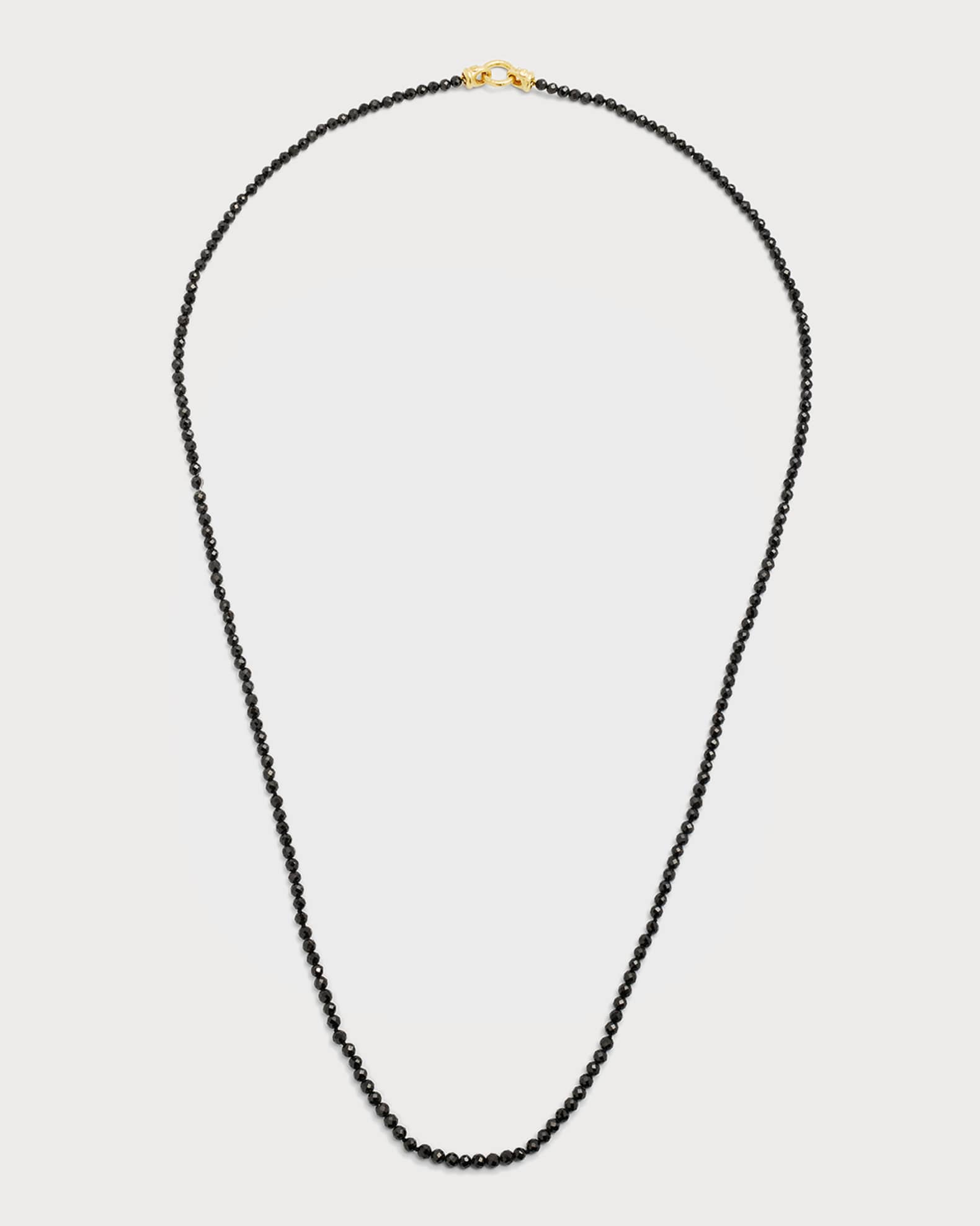 Elizabeth Locke Black Spinel Bead Necklace with Francesca Clasp ...