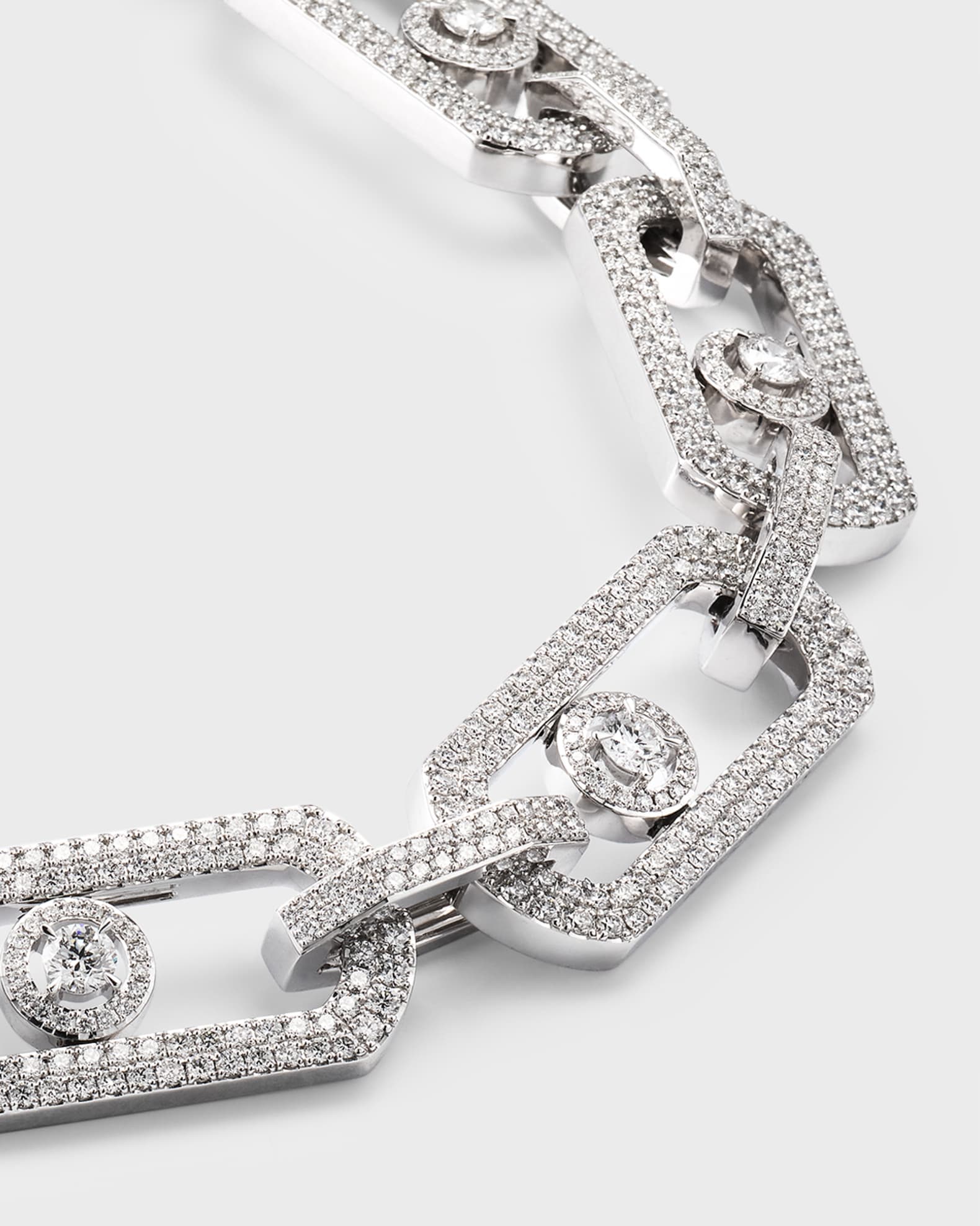 Messika SO MOVE XL 18K WHITE GOLD PAVE DIAMOND NECKLACE | Neiman Marcus