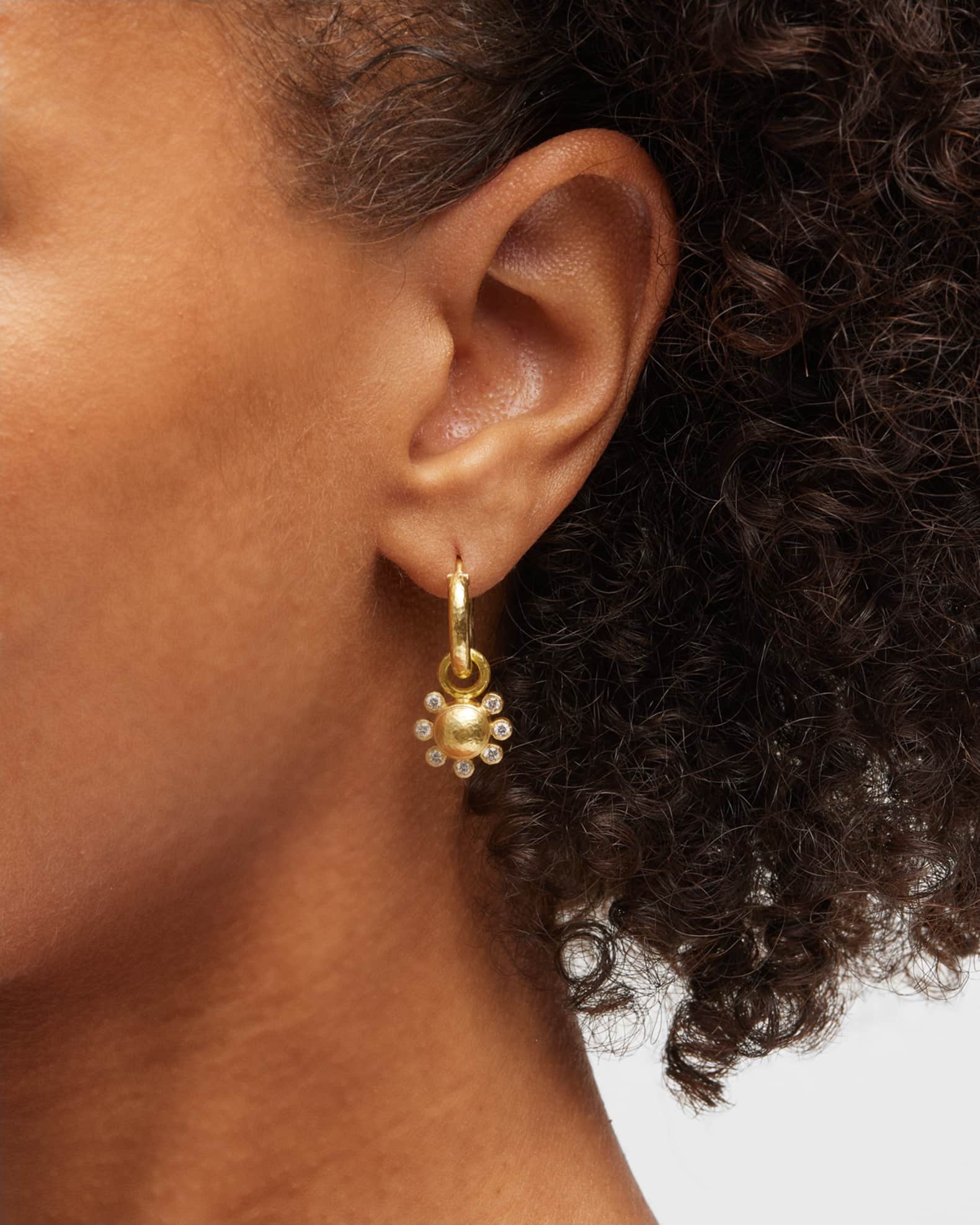 Elizabeth Locke 19k Diamond Domed Earring Charms | Neiman Marcus