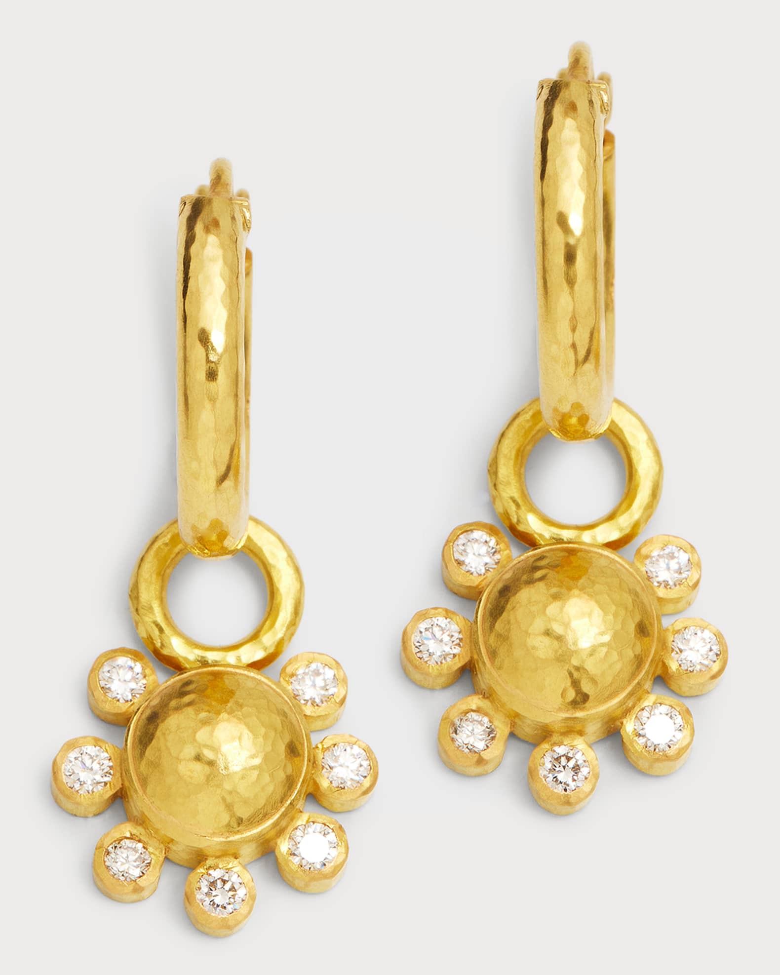 Elizabeth Locke 19k Diamond Domed Earring Charms | Neiman Marcus