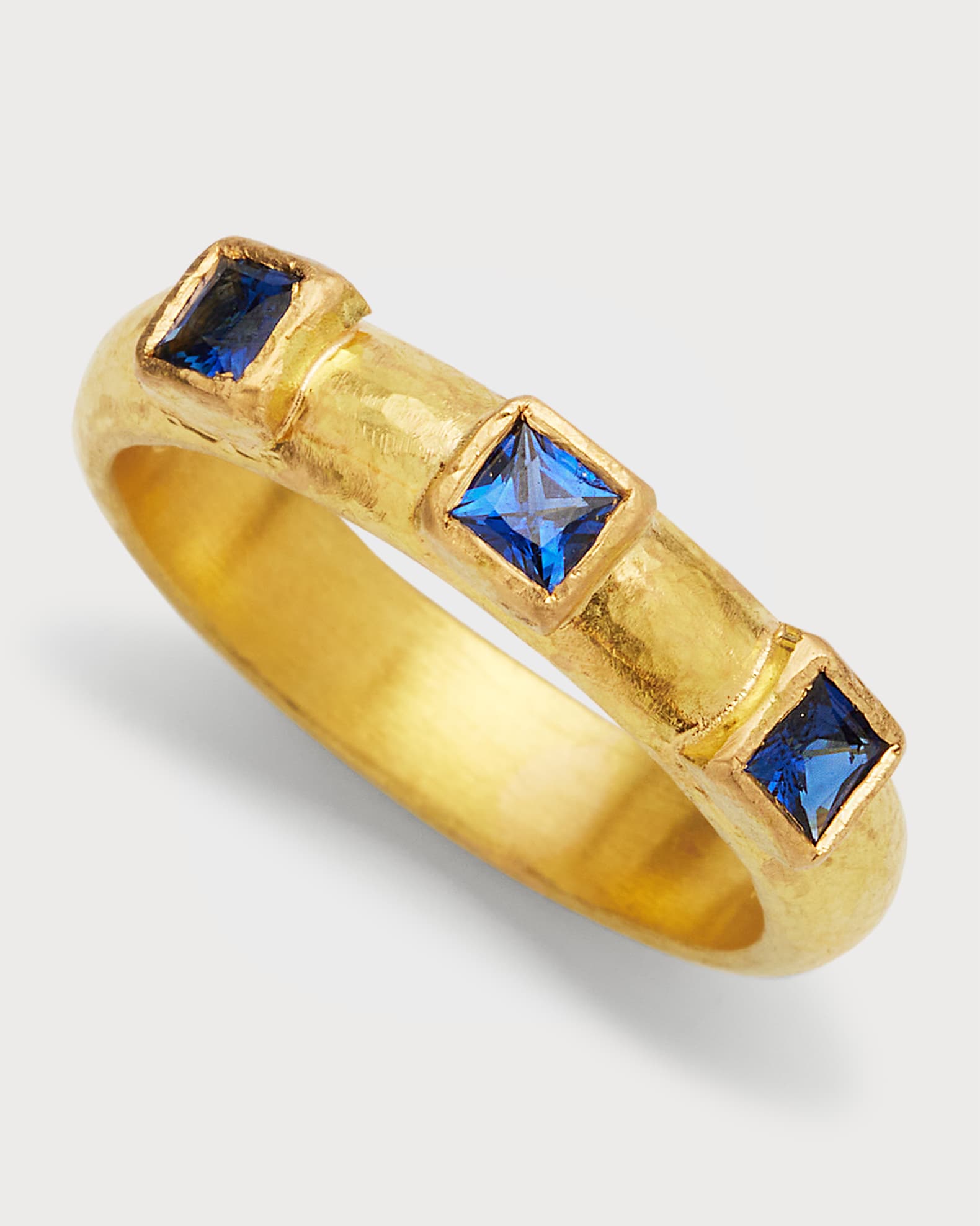 Elizabeth Locke 19k Blue Sapphire Stack Ring | Neiman Marcus