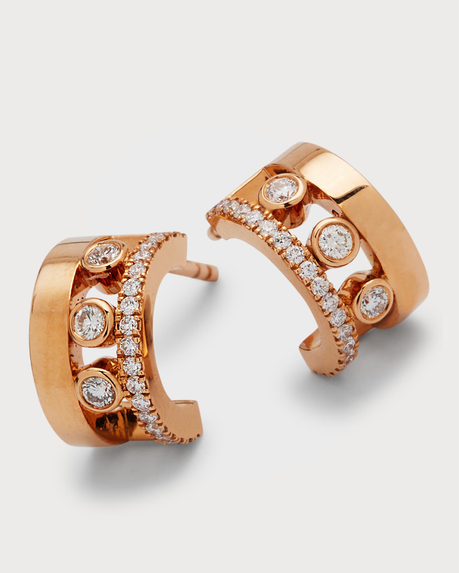 Messika Move Romane 18K Rose Gold Mini Diamond Hoop Earrings | Neiman ...