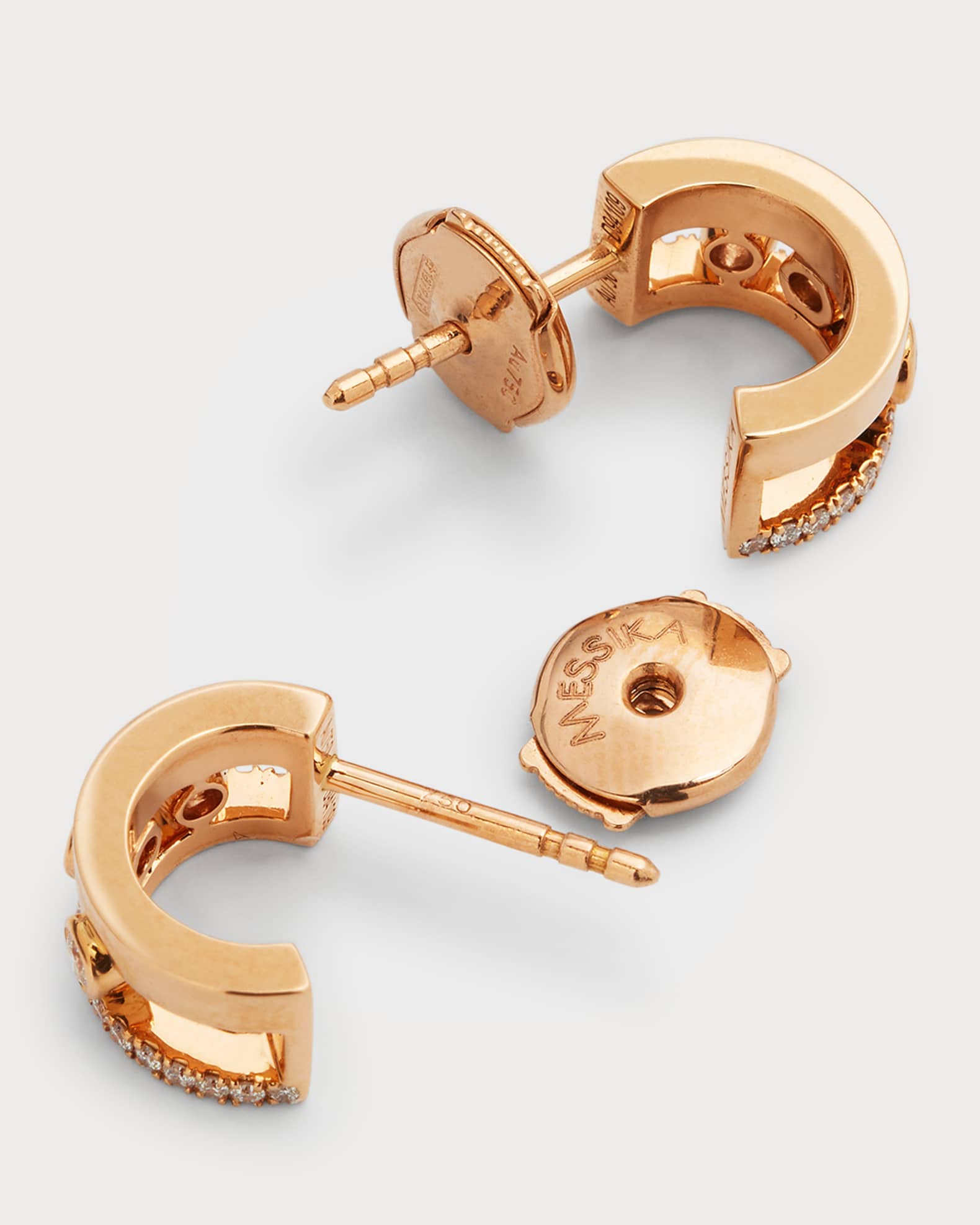 Messika Move Romane 18K Rose Gold Mini Diamond Hoop Earrings | Neiman ...