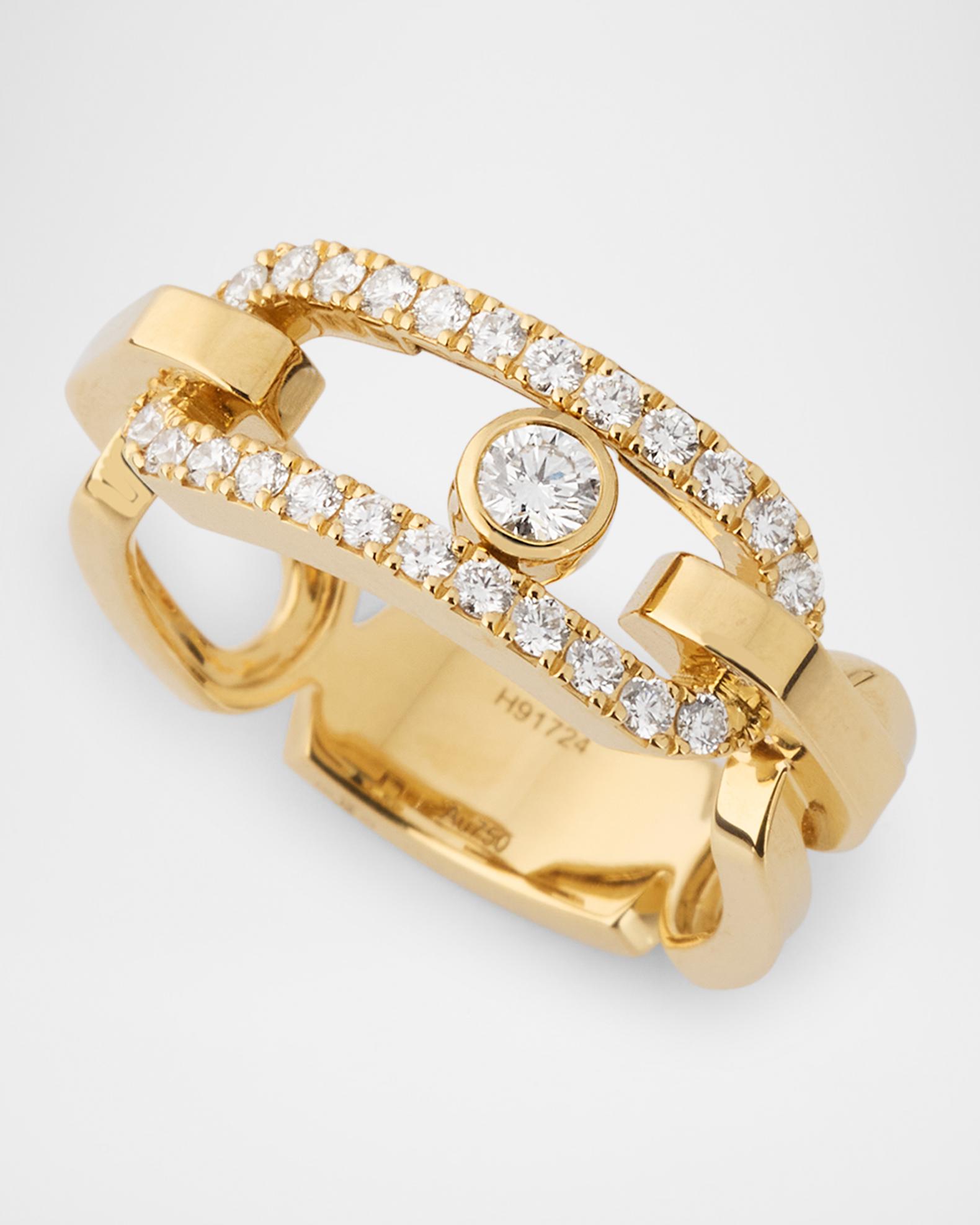 Messika MOVE LINK 18K YELLOW GOLD DIAMOND RING | Neiman Marcus