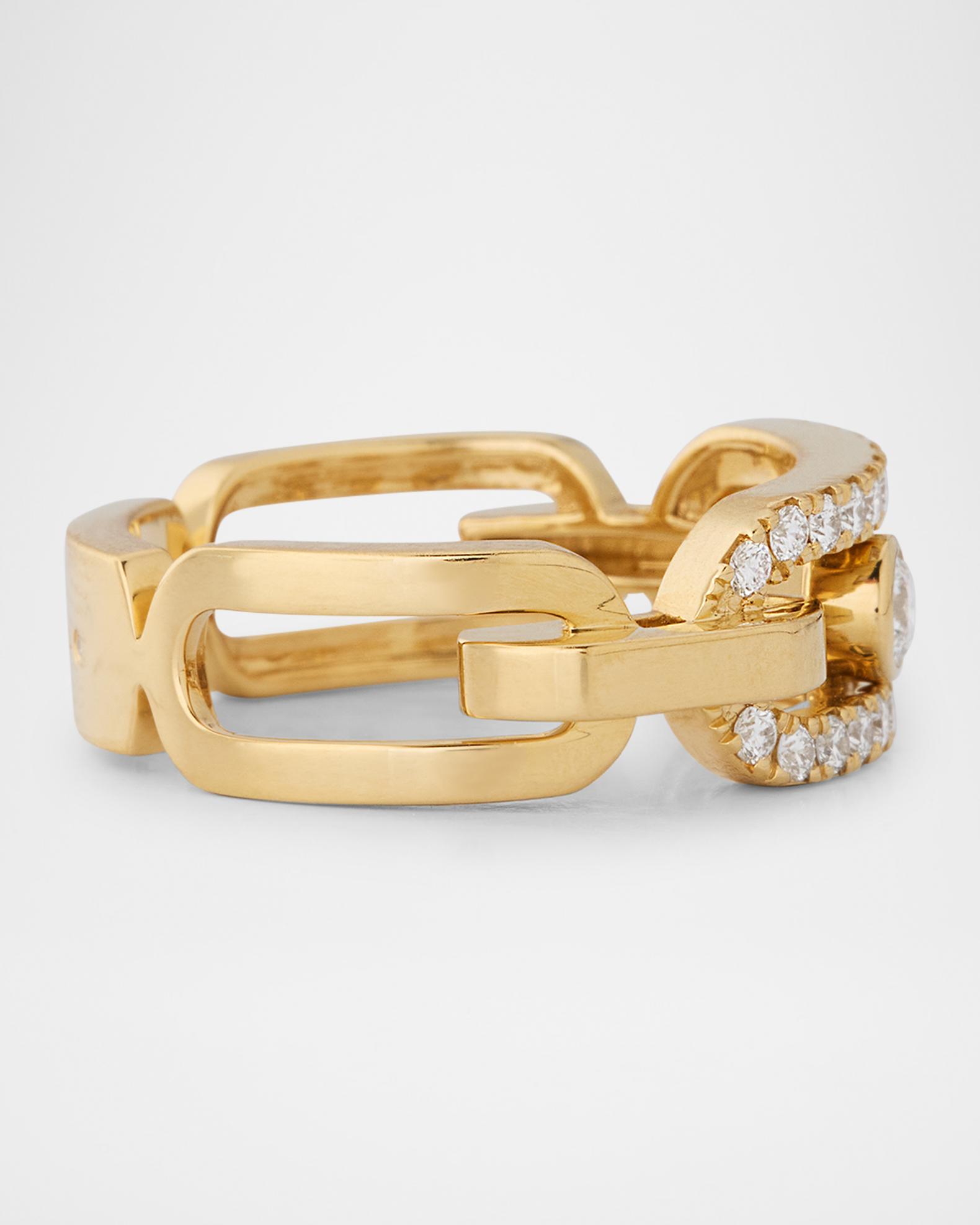 Messika MOVE LINK 18K YELLOW GOLD DIAMOND RING | Neiman Marcus
