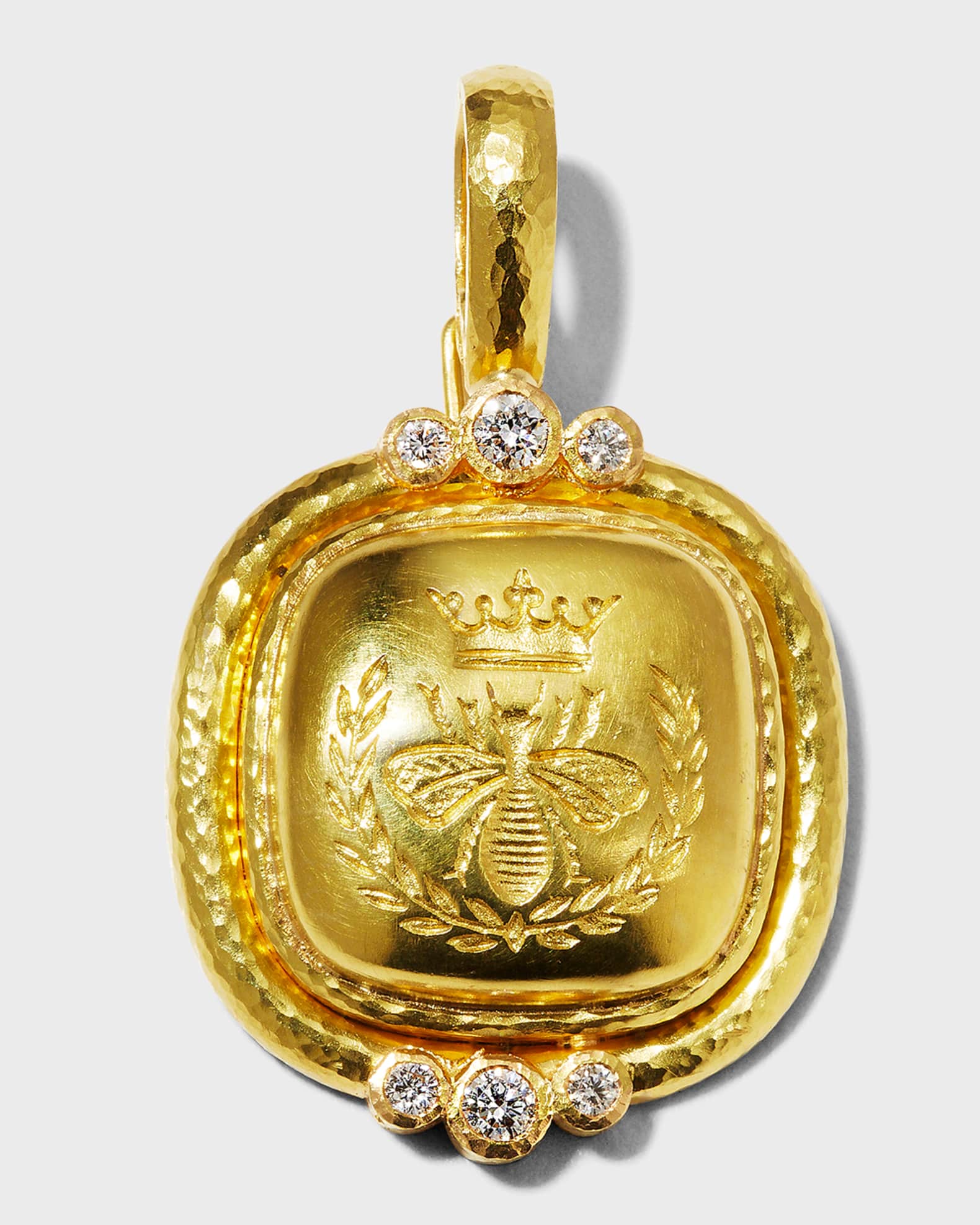 Elizabeth Locke 19K Yellow Gold Q Bee Diamond Pendant | Neiman Marcus