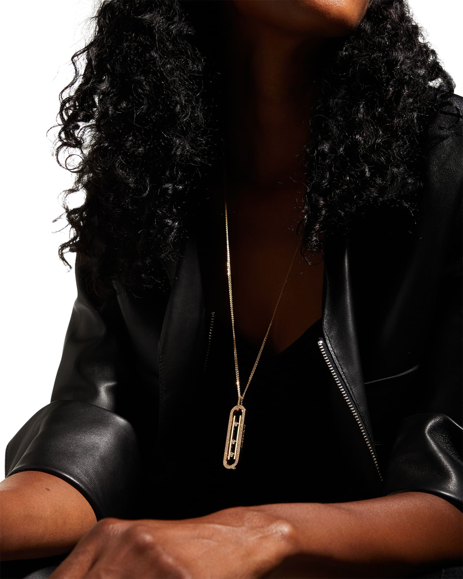 Messika Move 10th Anniversary 18K Yellow Gold Long Necklace | Neiman Marcus