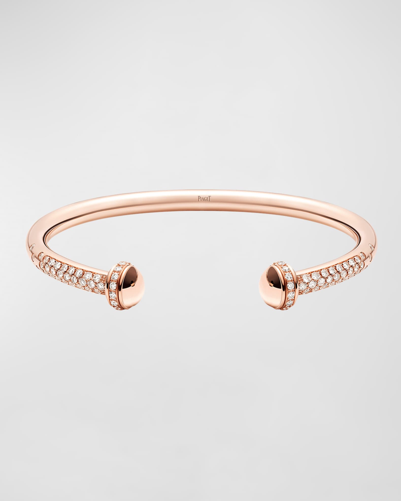 PIAGET Possession 18K Rose Gold Open Diamond Bangle | Neiman Marcus