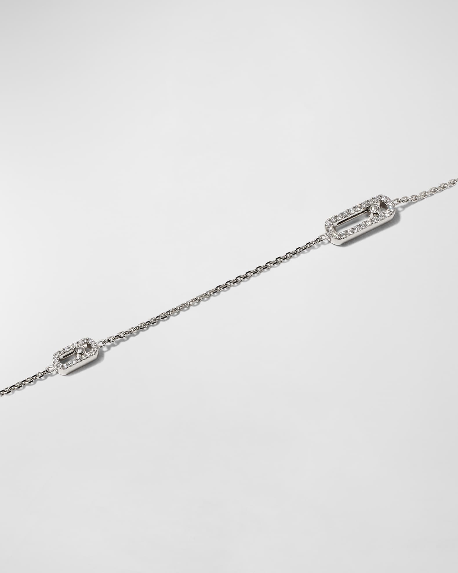 Messika Move Uno 18K White Gold Long Diamond Necklace | Neiman Marcus
