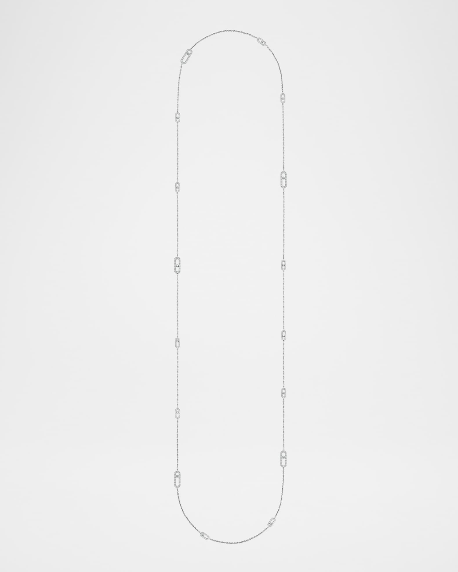 Messika Move Uno 18K White Gold Long Diamond Necklace | Neiman Marcus