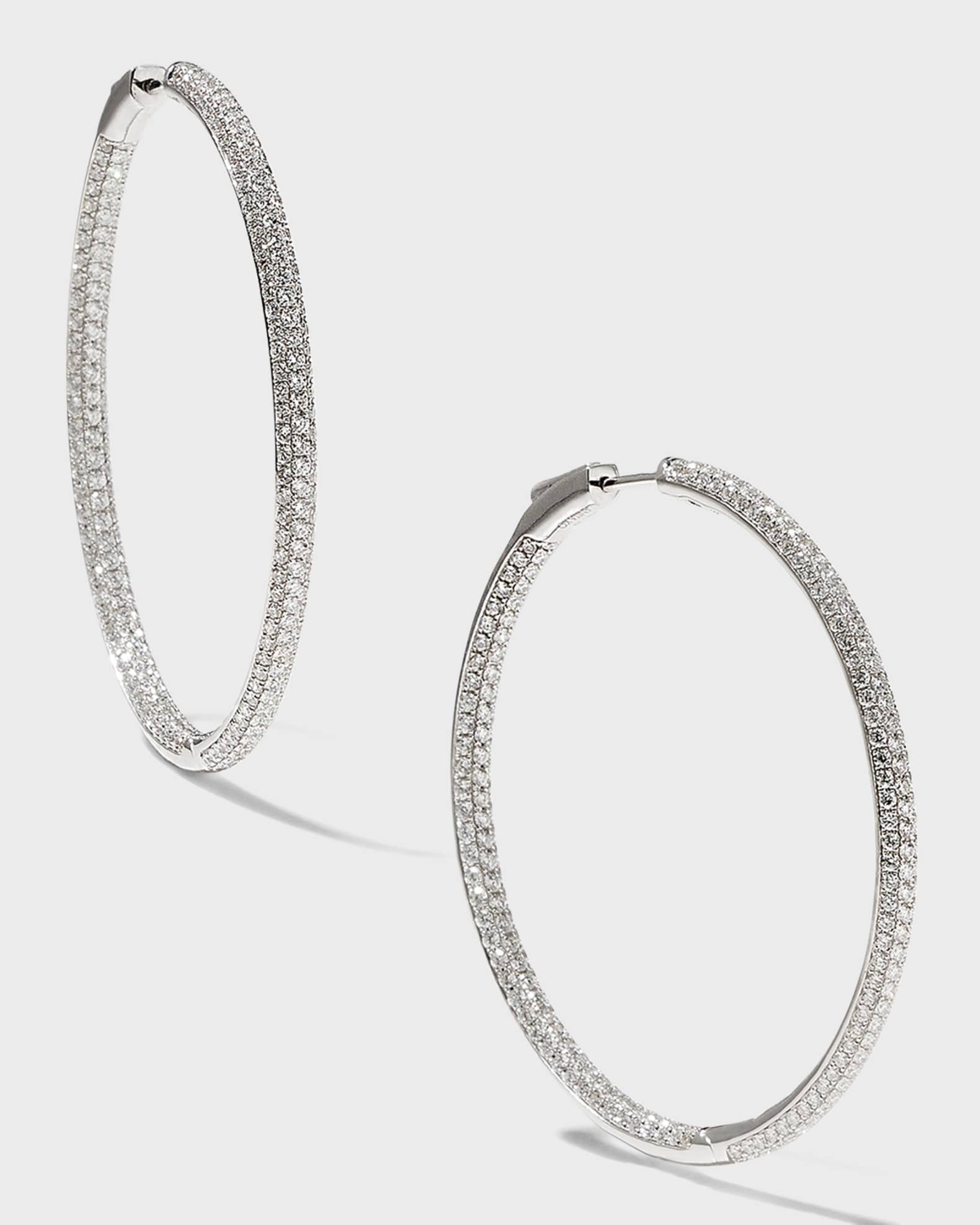 Anita Ko 18k White Gold Large Diamond Hoop Earrings | Neiman Marcus