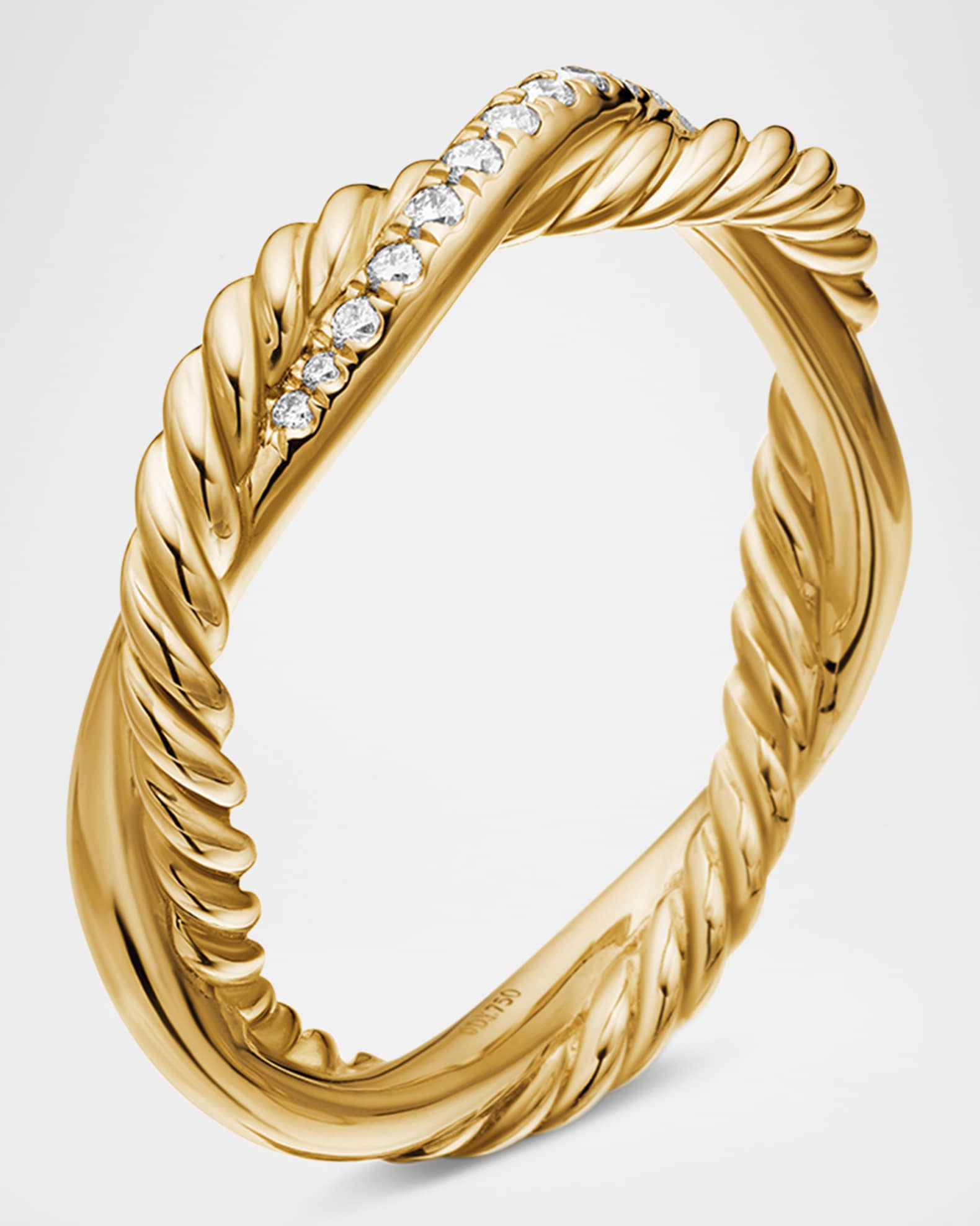 David Yurman Petite Infinity Band Ring with Diamonds in 18K Gold, 4mm ...