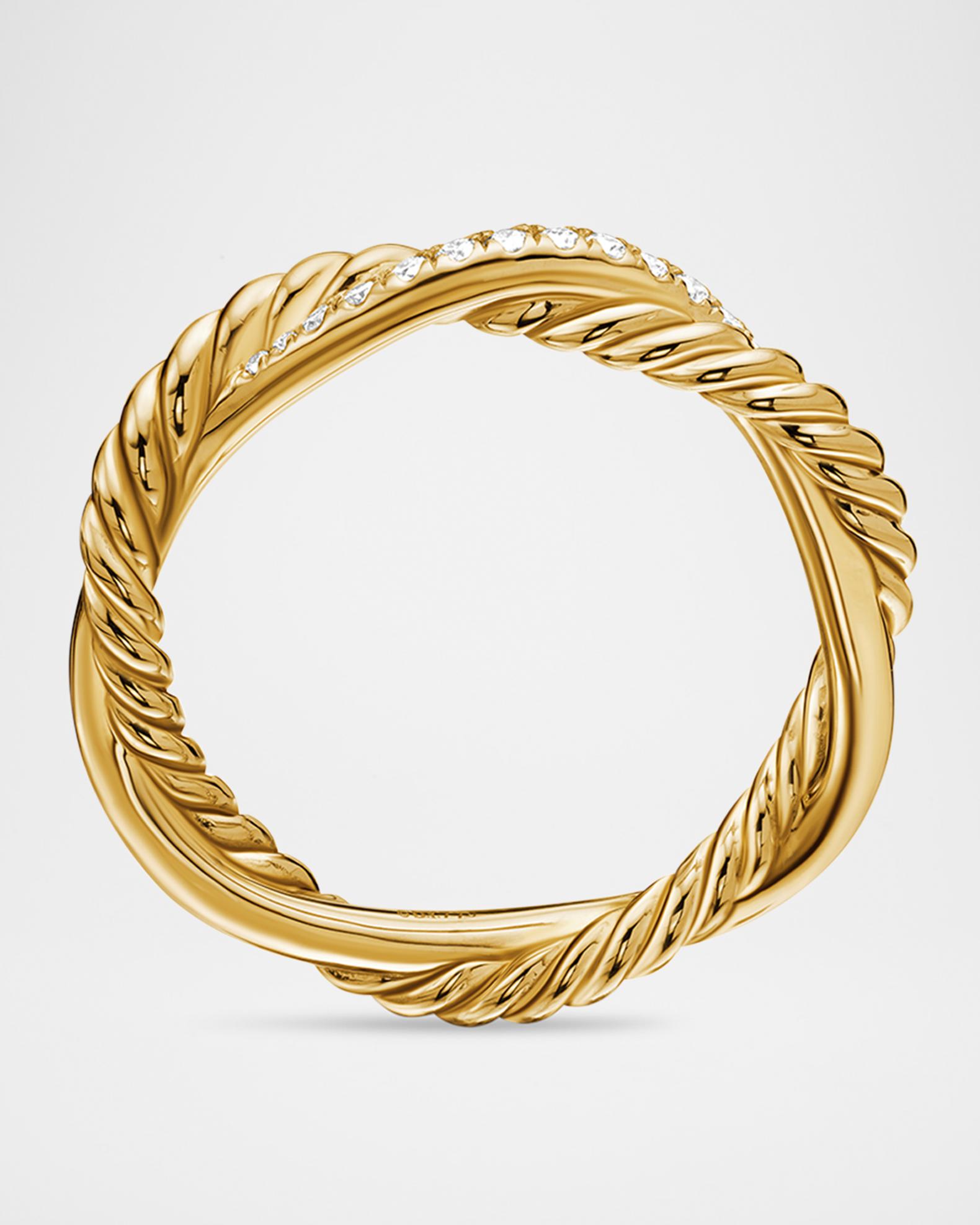 David Yurman Petite Infinity Band Ring with Diamonds in 18K Gold, 4mm ...