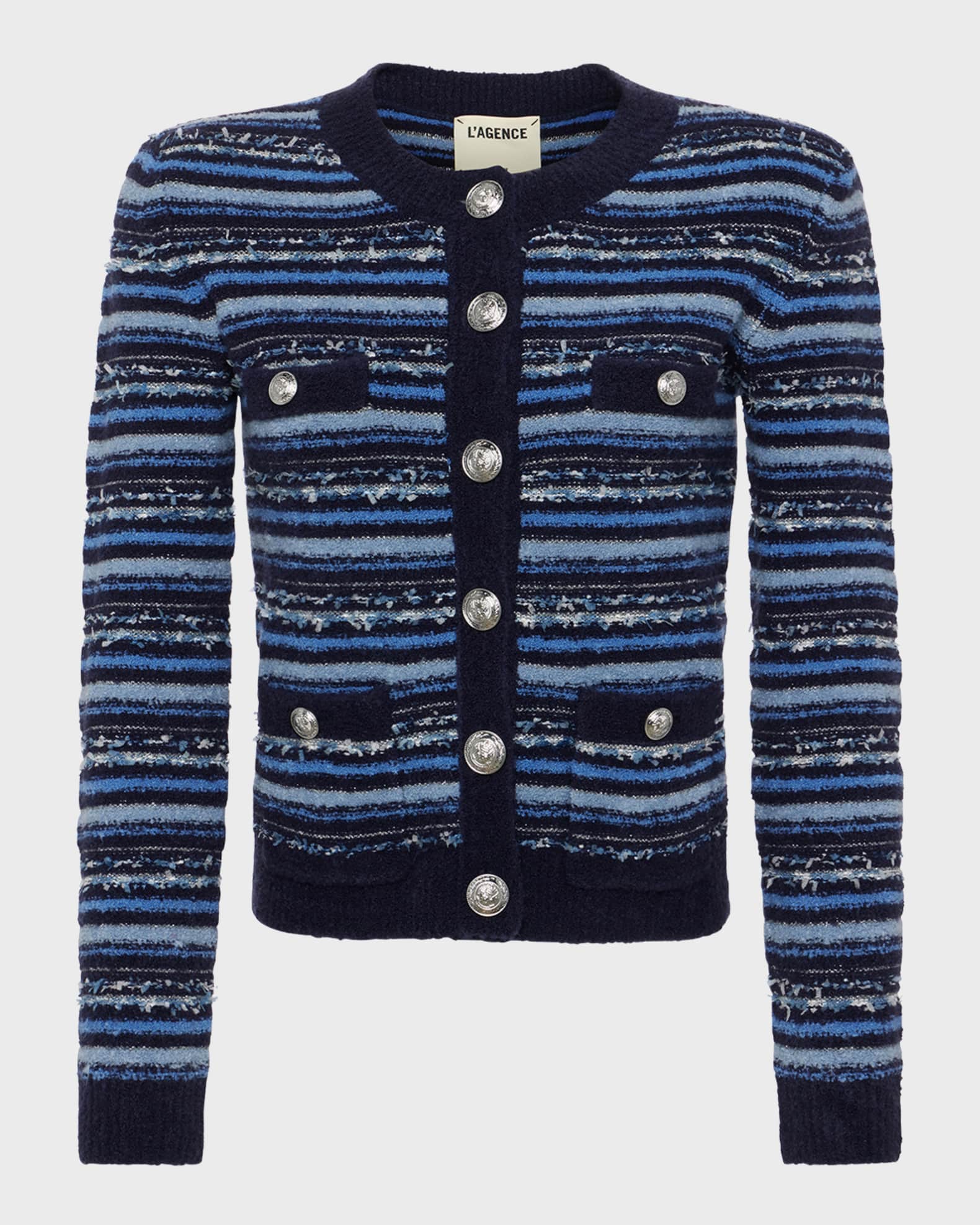 L'Agence Woodson Stripe Knit Jacket | Neiman Marcus
