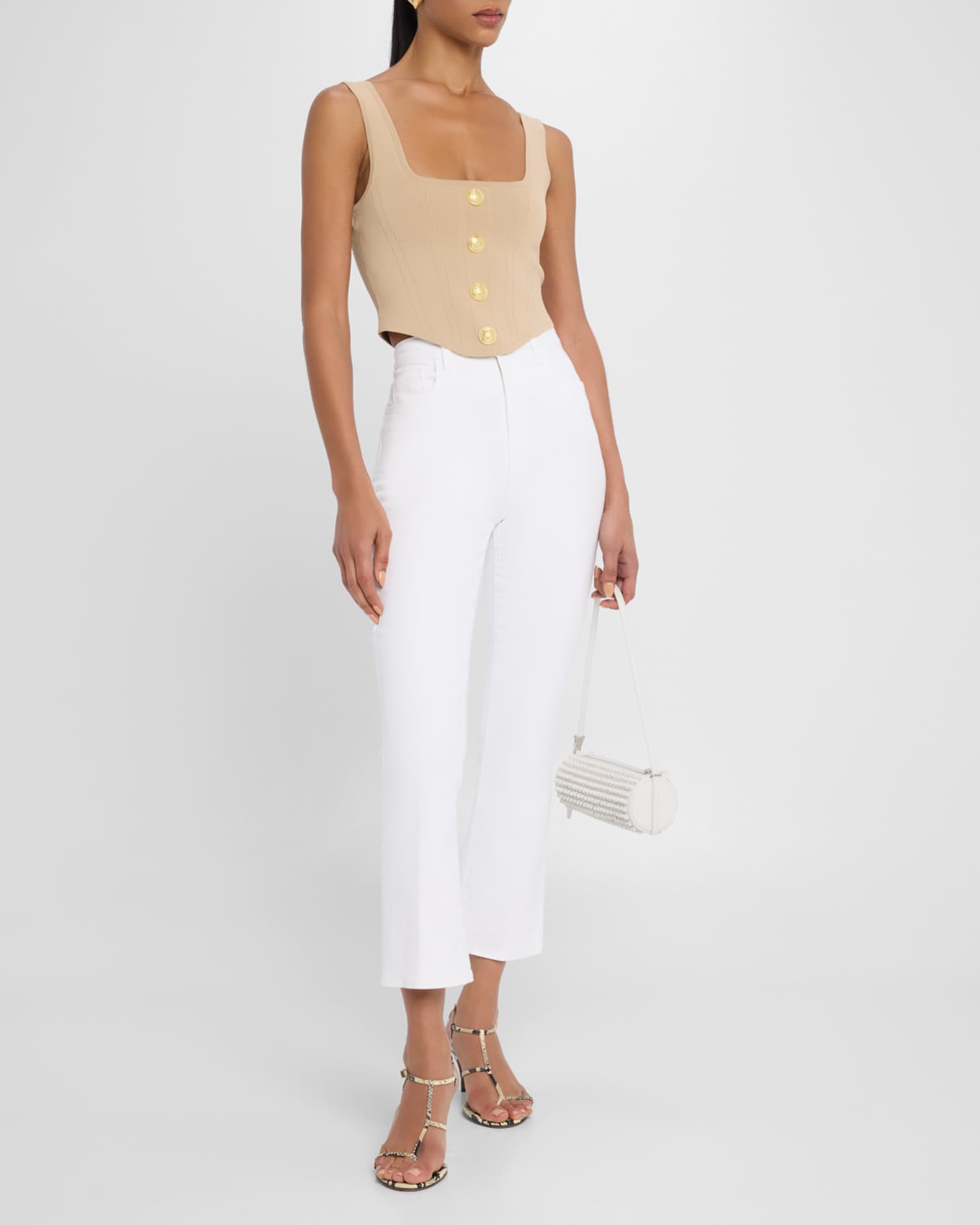 L'Agence Mira Ultra High-Rise Crop Micro Bootcut Jeans | Neiman Marcus