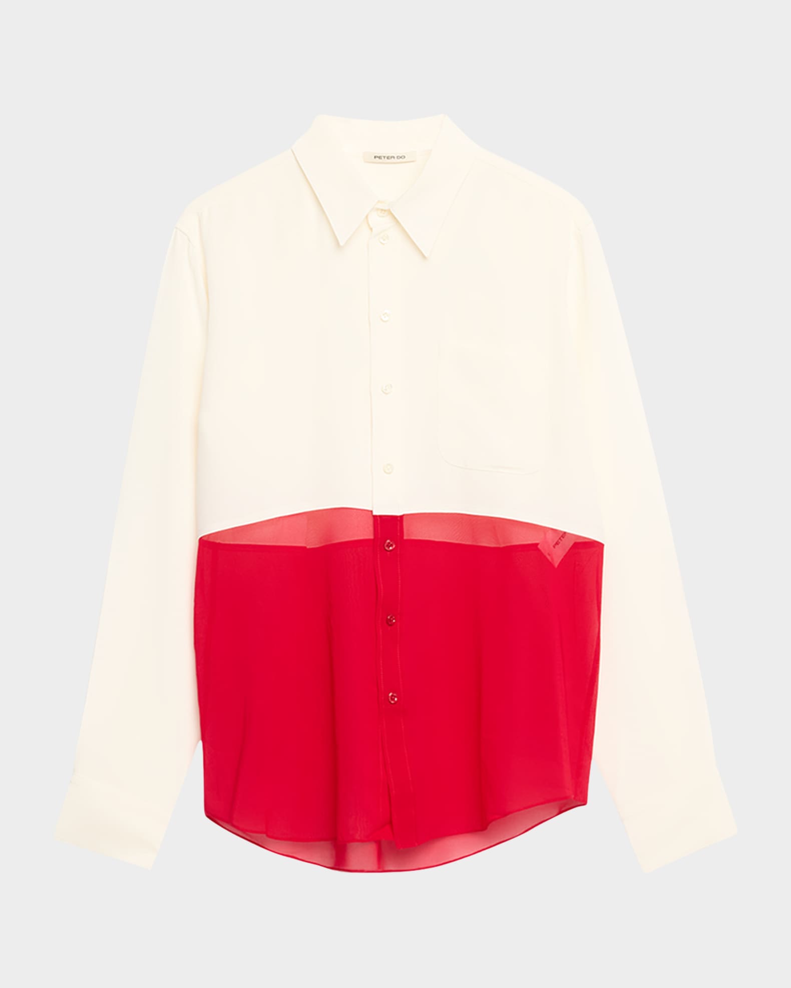 Peter Do Colorblock Button-Front Office Shirt | Neiman Marcus