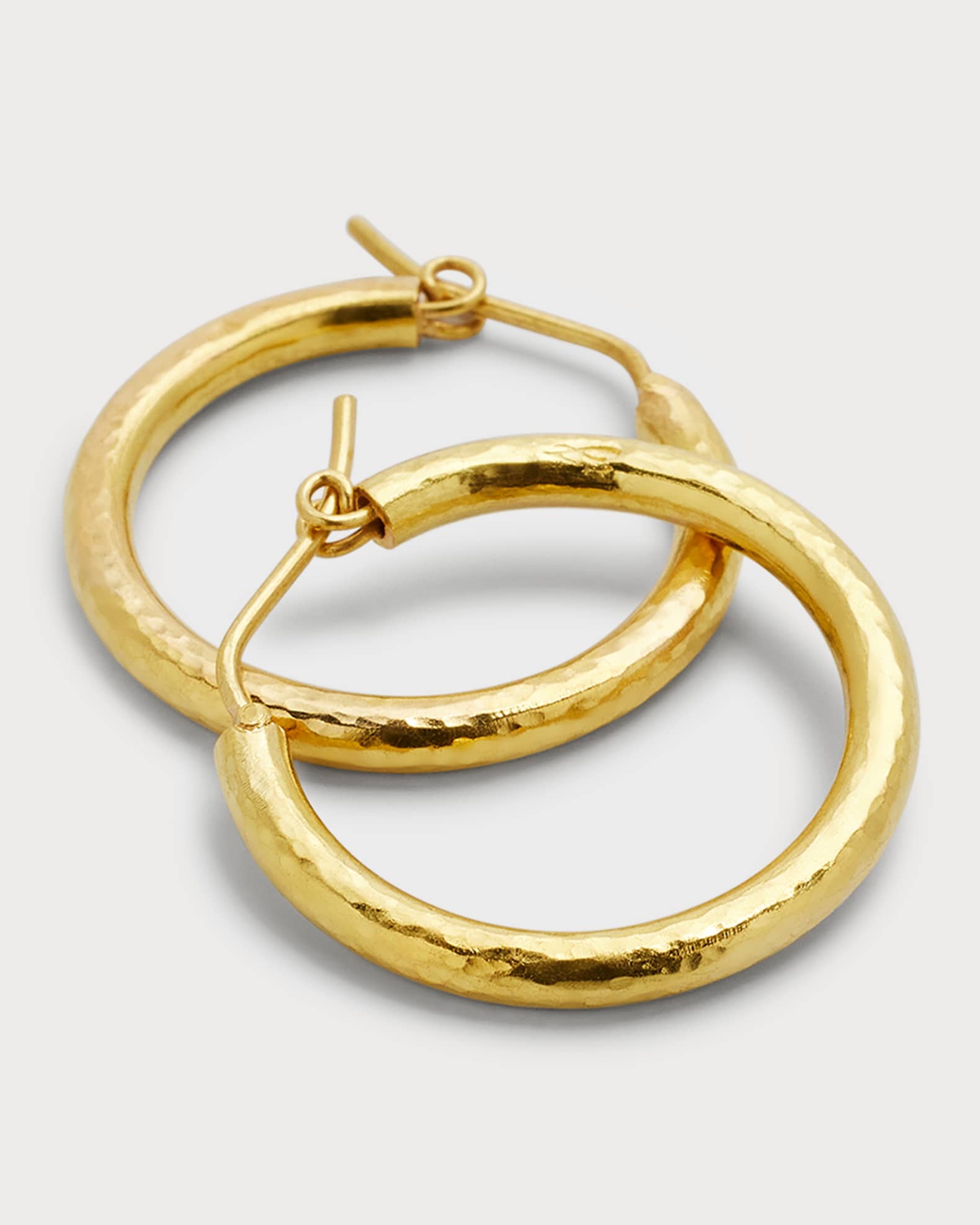 Elizabeth Locke Giant Hammered 19k Gold Hoop Earrings | Neiman Marcus