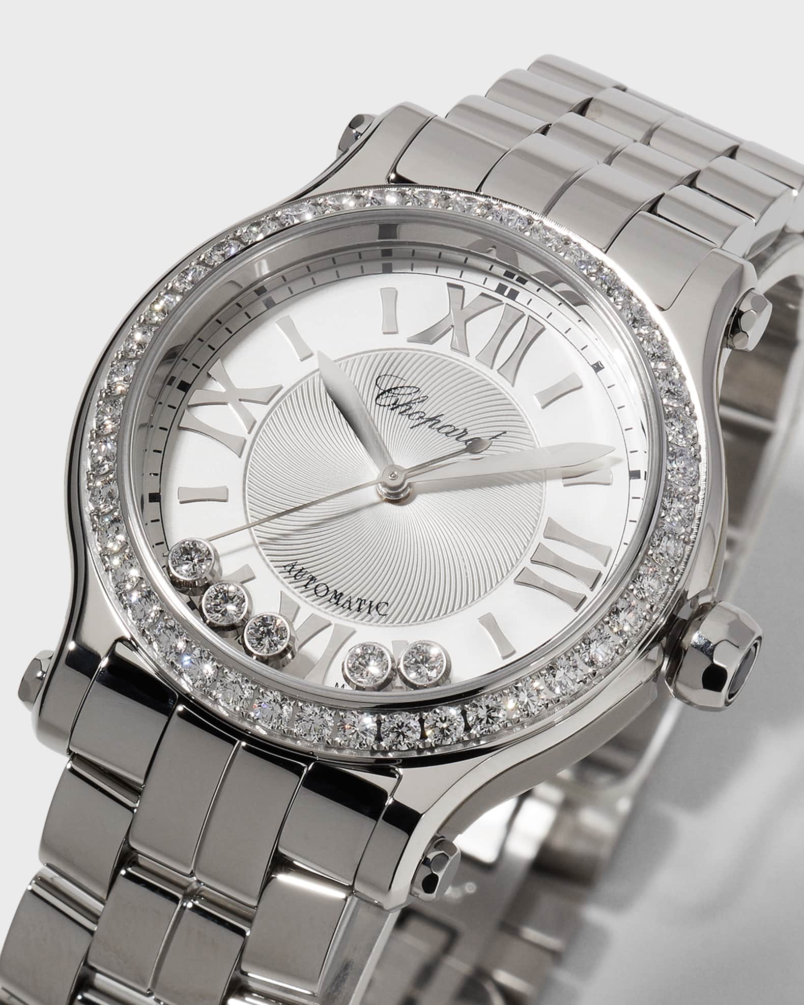 Chopard Happy Sport 33mm Stainless Steel Diamond Bezel Watch | Neiman ...