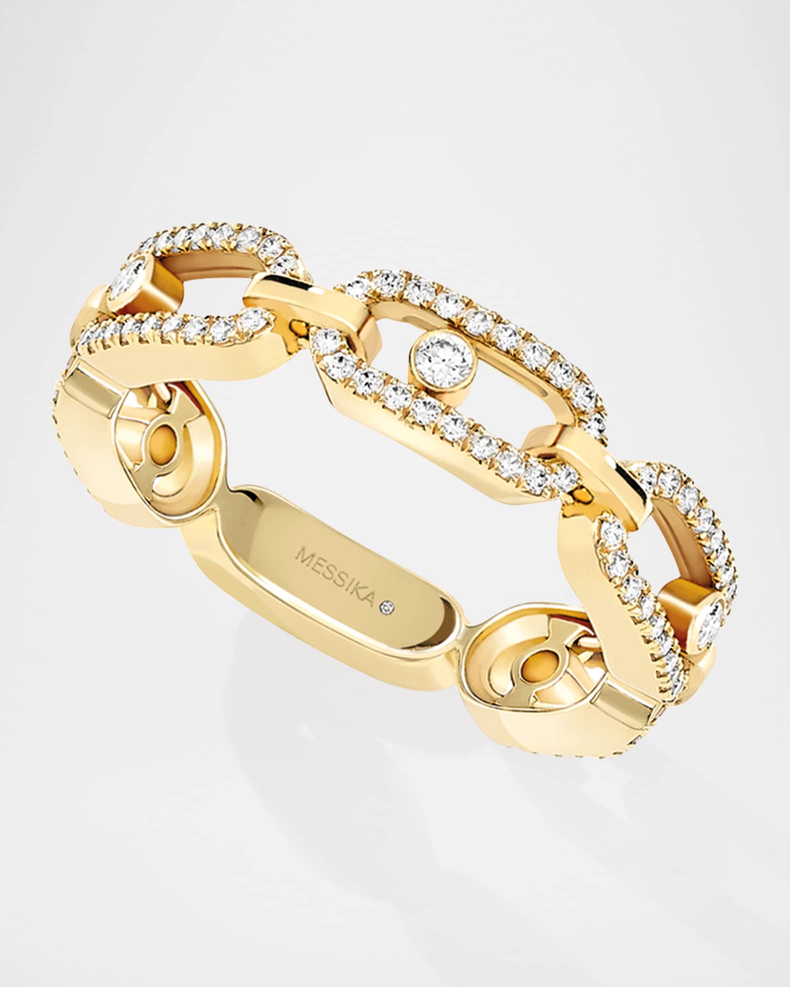 Messika MOVE UNO 18K YELLOW GOLD DIAMOND PAVE RING | Neiman Marcus