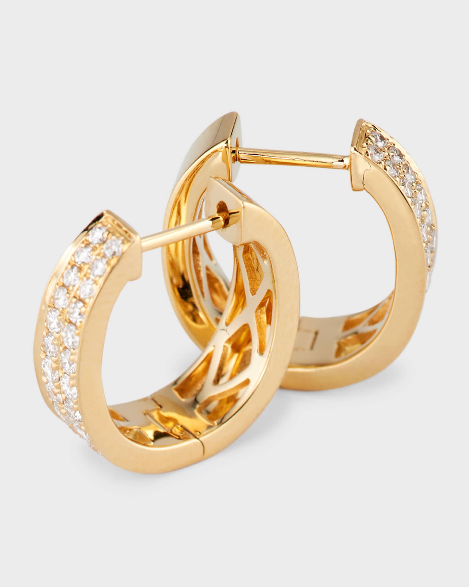 Anita Ko 18K Yellow Gold Pave Diamond Meryl Huggie Earrings | Neiman Marcus