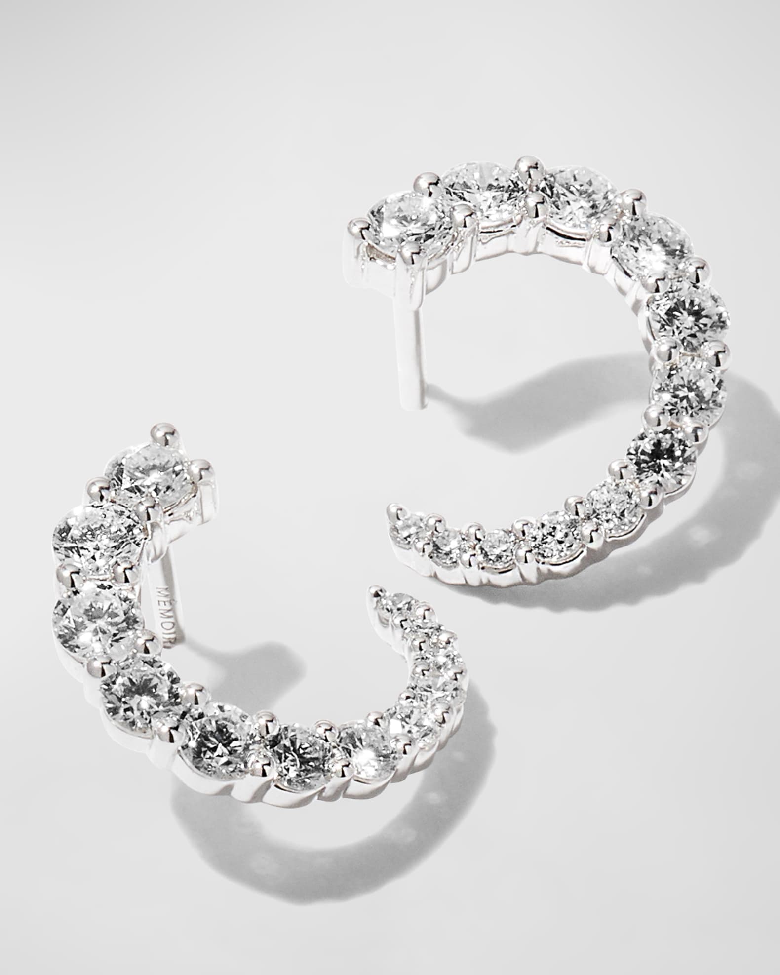 Memoire White Gold Graduating Diamond Earrings, 0.70-0.78tcw | Neiman ...