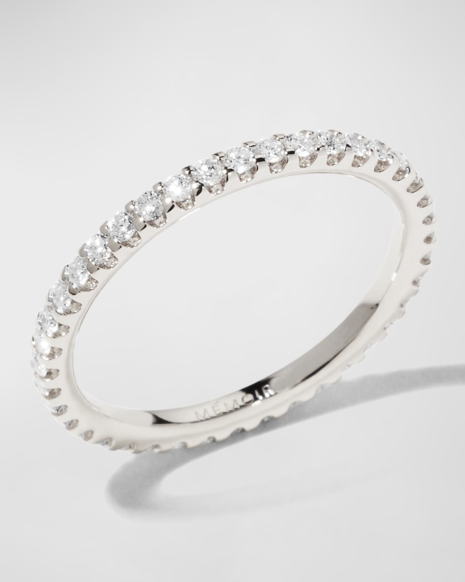 Memoire Platinum Round Diamond Eternity Ring, Size 6.5, 0.46-0.55tcw ...
