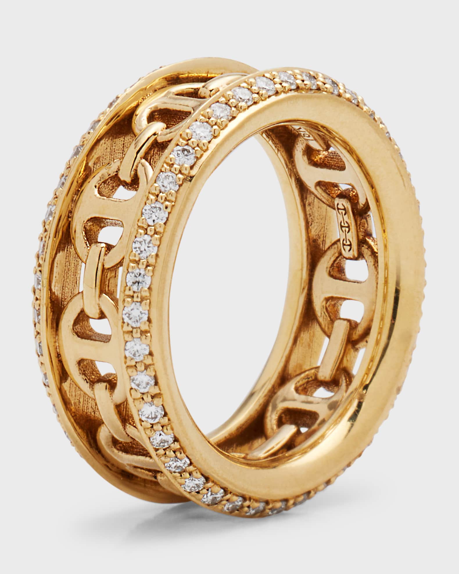 Hoorsenbuhs 18K Gold Chassis III Band Ring with Diamonds | Neiman Marcus