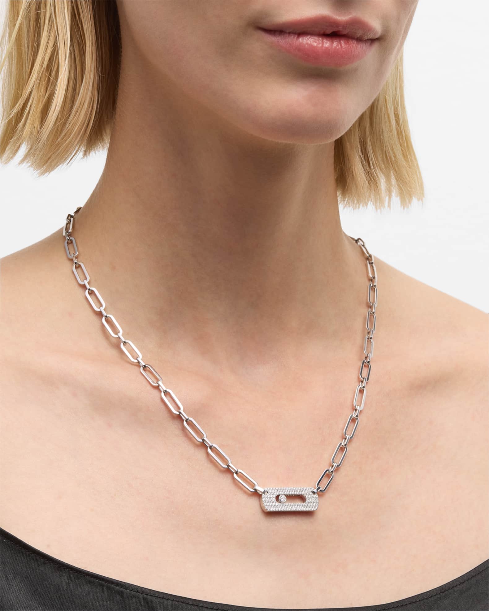 Messika My Move 18K White Gold Diamond Necklace | Neiman Marcus