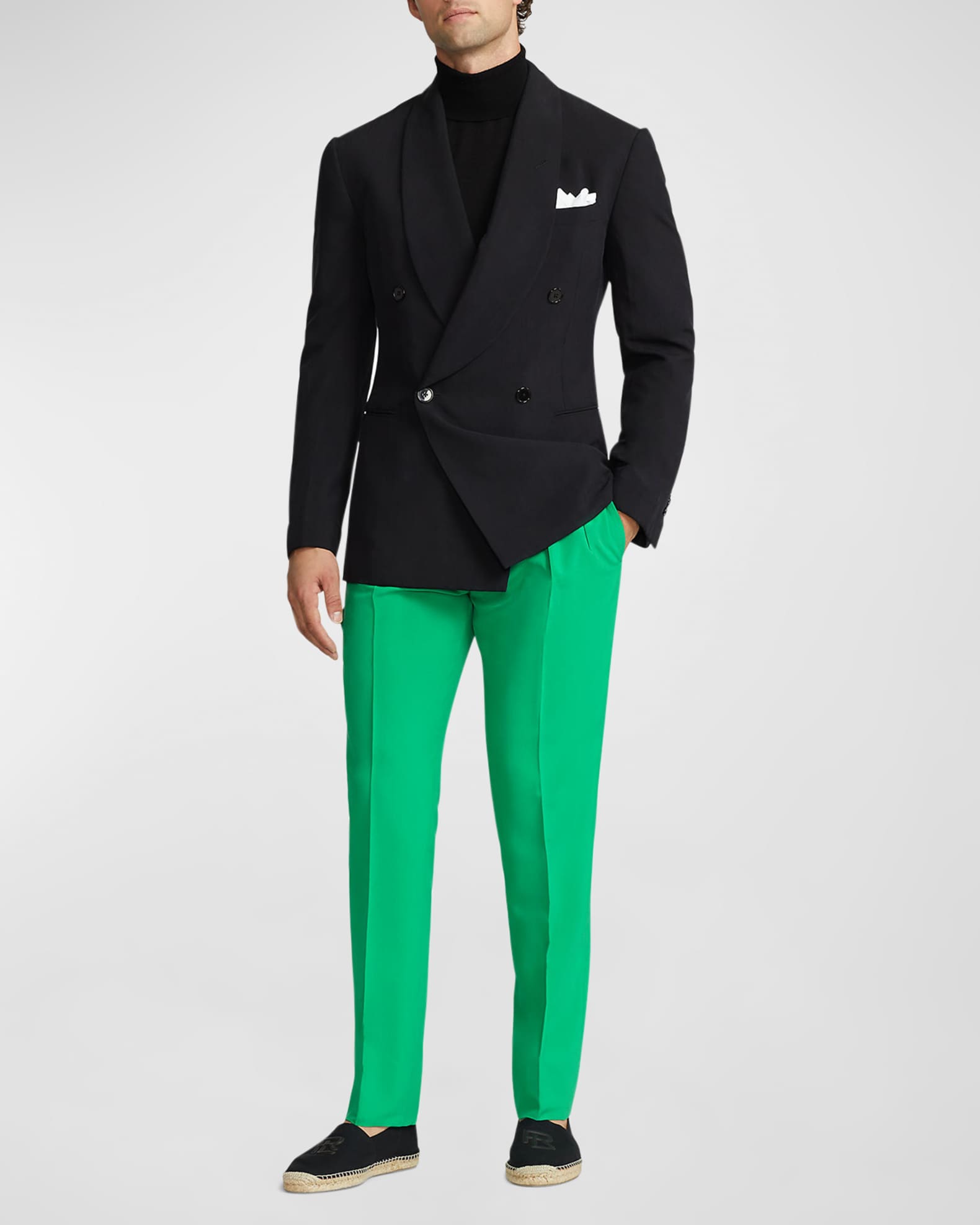 Ralph Lauren Purple Label Men's Gregory Silk Pleated Trousers | Neiman ...