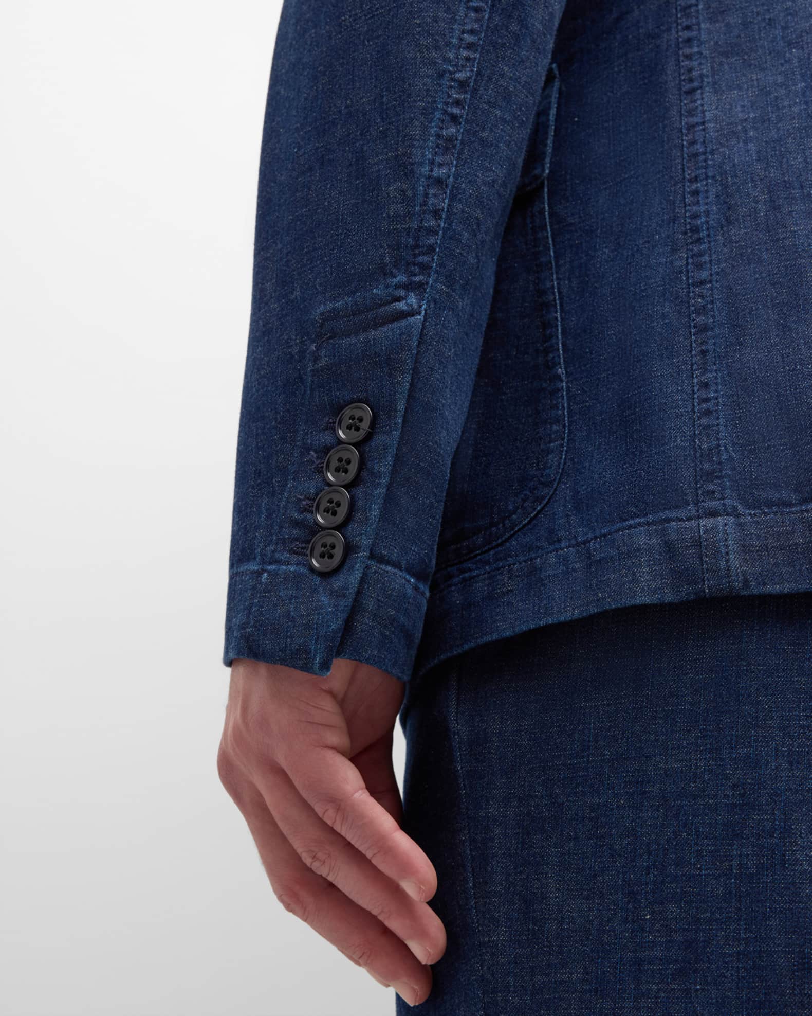 Ralph Lauren Purple Label Men's Kent Hand-Tailored Denim Suit Jacket ...