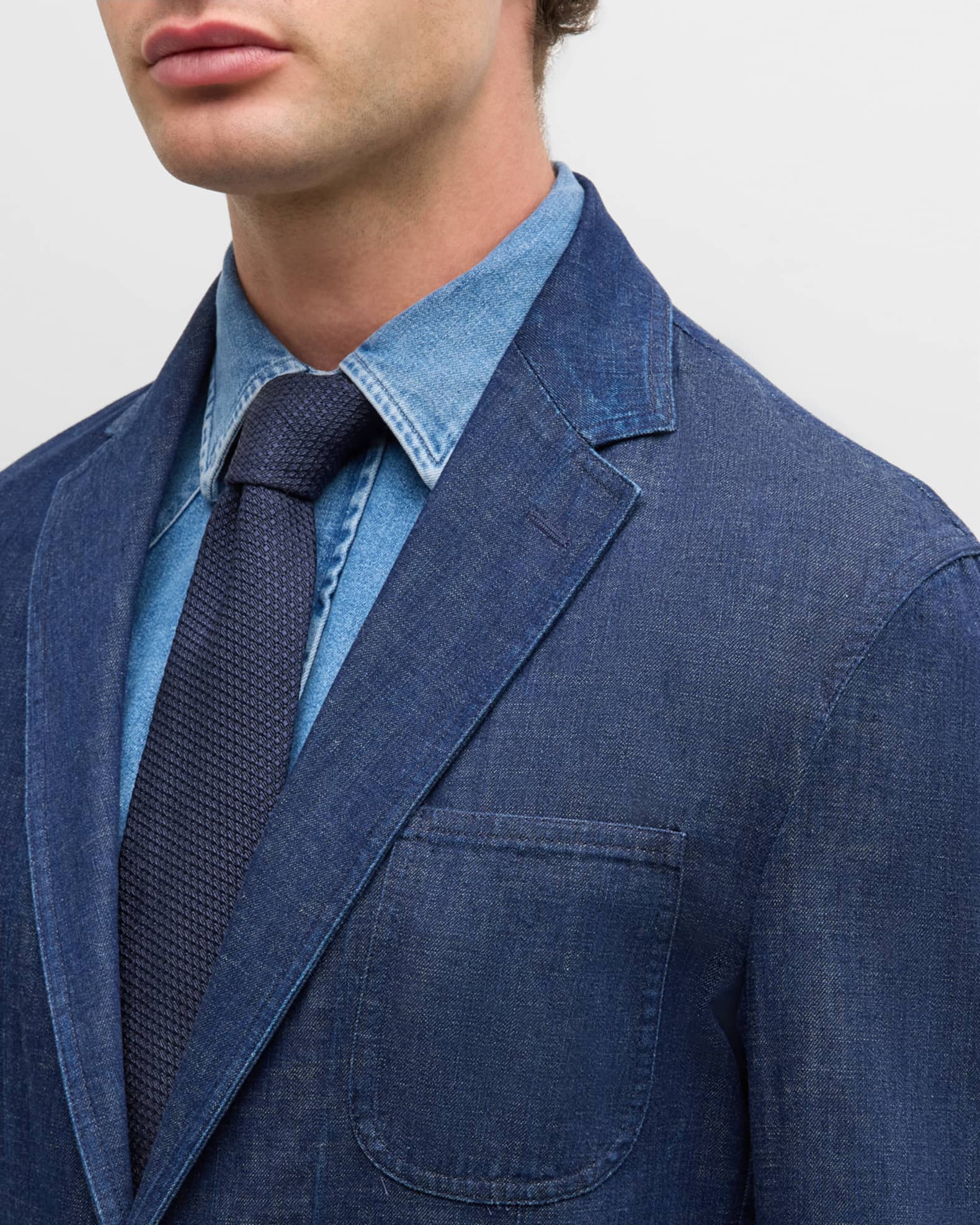 Ralph Lauren Purple Label Men's Kent Hand-Tailored Denim Suit Jacket ...