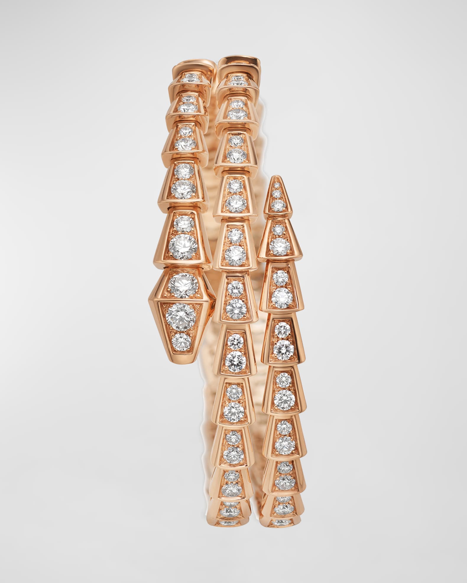 BVLGARI Serpenti Viper 18K Rose Gold 2-Coil Diamond Bracelet | Neiman ...