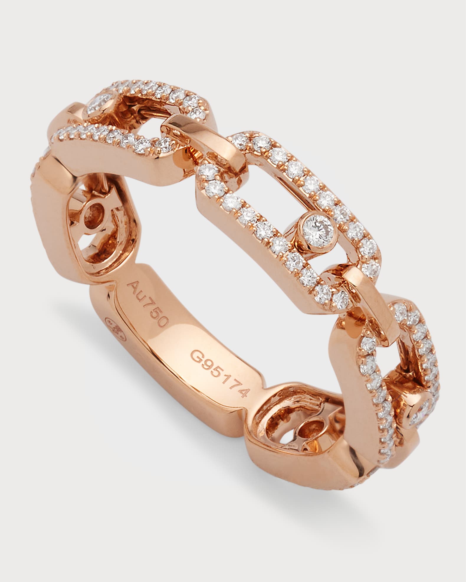 Messika MOVE LINK 18K ROSE GOLD MULTI-PAVÉ RING | Neiman Marcus