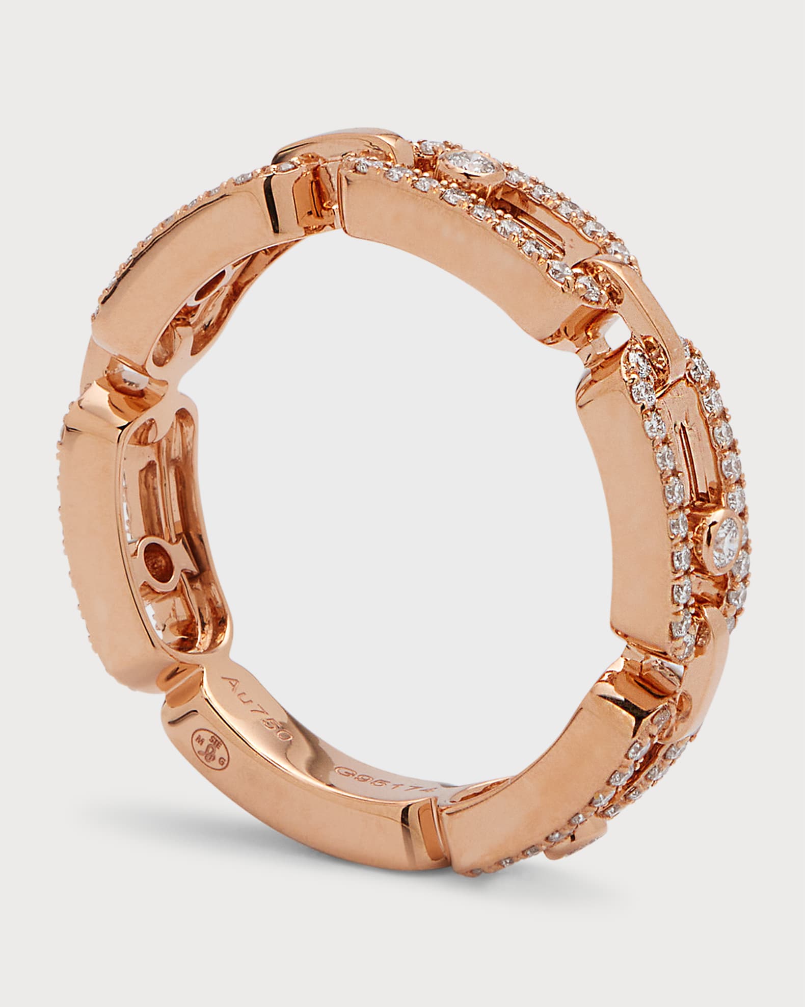 Messika MOVE LINK 18K ROSE GOLD MULTI-PAVÉ RING | Neiman Marcus