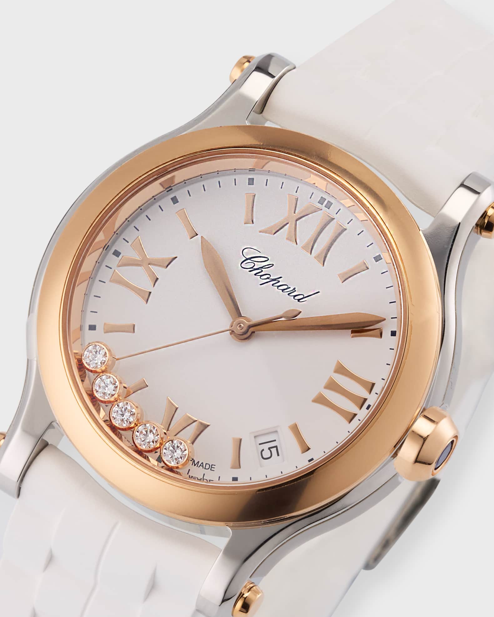 Chopard Happy Sport 36mm 18K Rose Gold 2-Tone Diamond Watch | Neiman Marcus